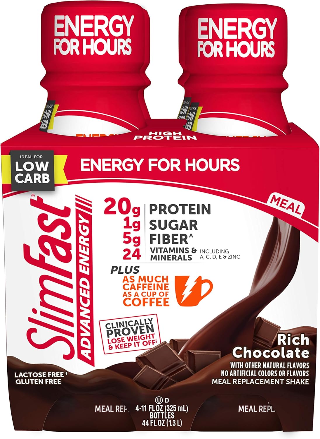 Amazon.com: SlimFast Advanced Energy High Protein Meal Replacement ...