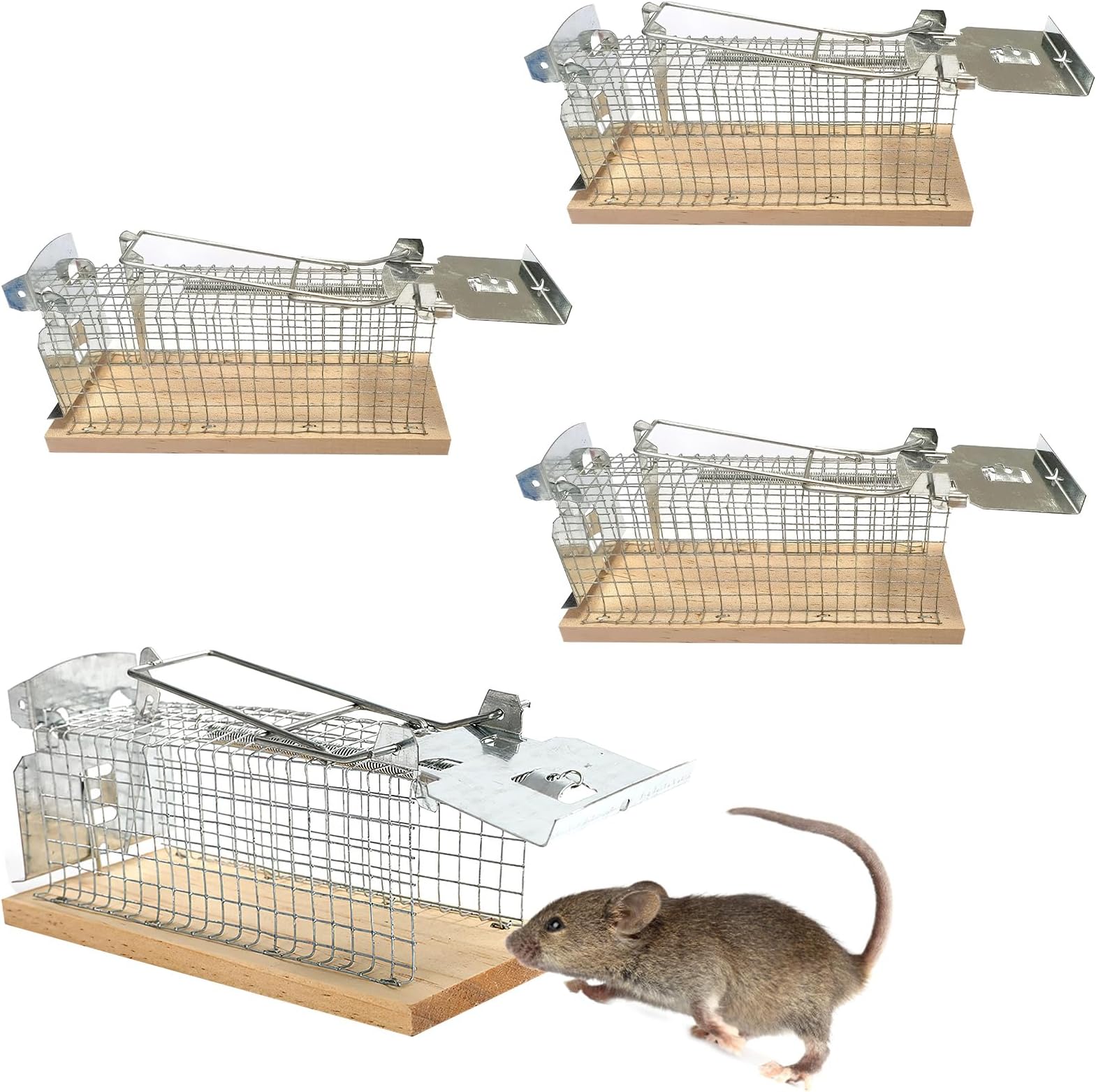 shallyong Piège à Souris Vivants, 4 Pièces Cage à Rats, Piege a Souris Vivante Réutilisable ...