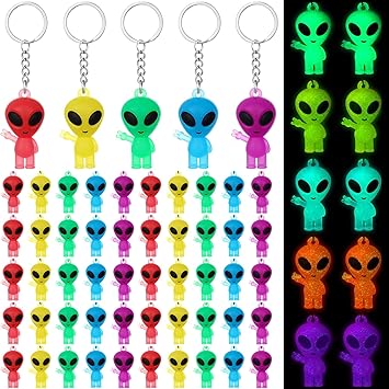 Amazon.com: Equsion 50 Pcs Mini Alien Figures Glow in The Dark ...