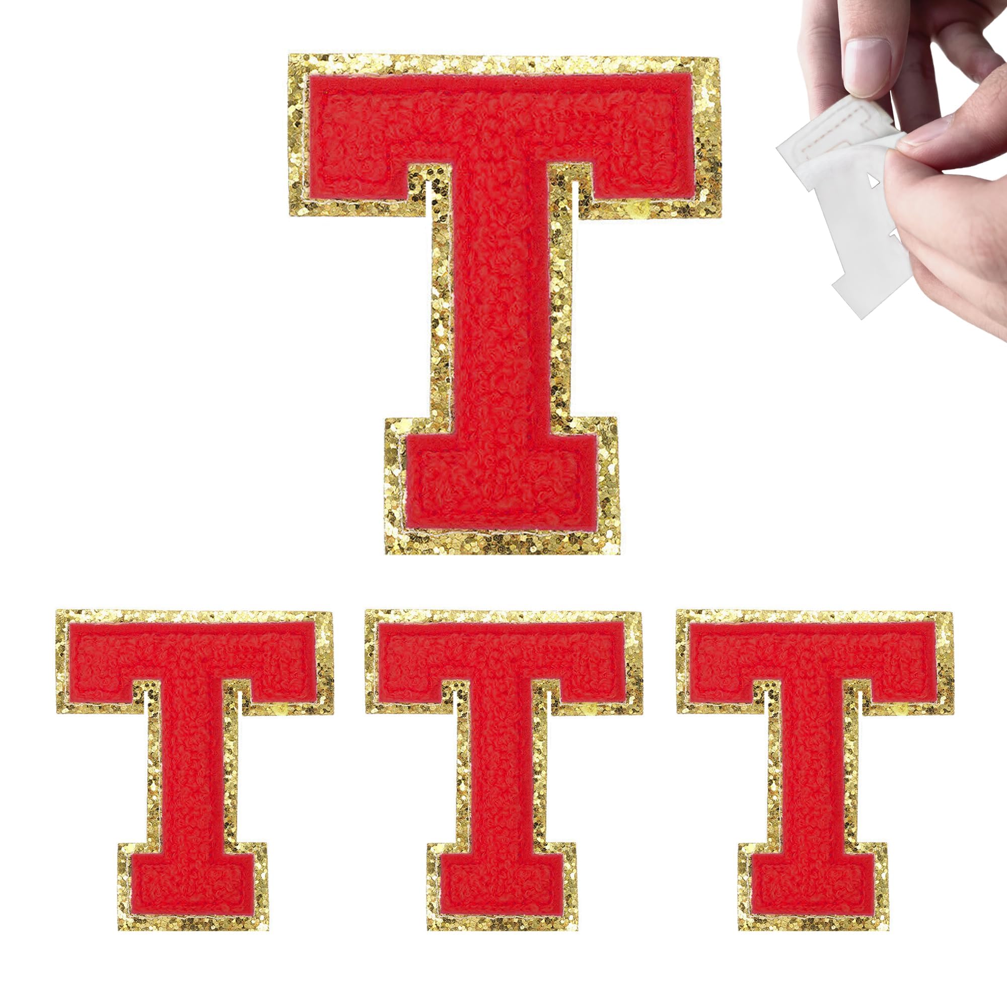 Amazon.com: 4PCS Self Adhesive Chenille Letters Patches Stick on Letter ...