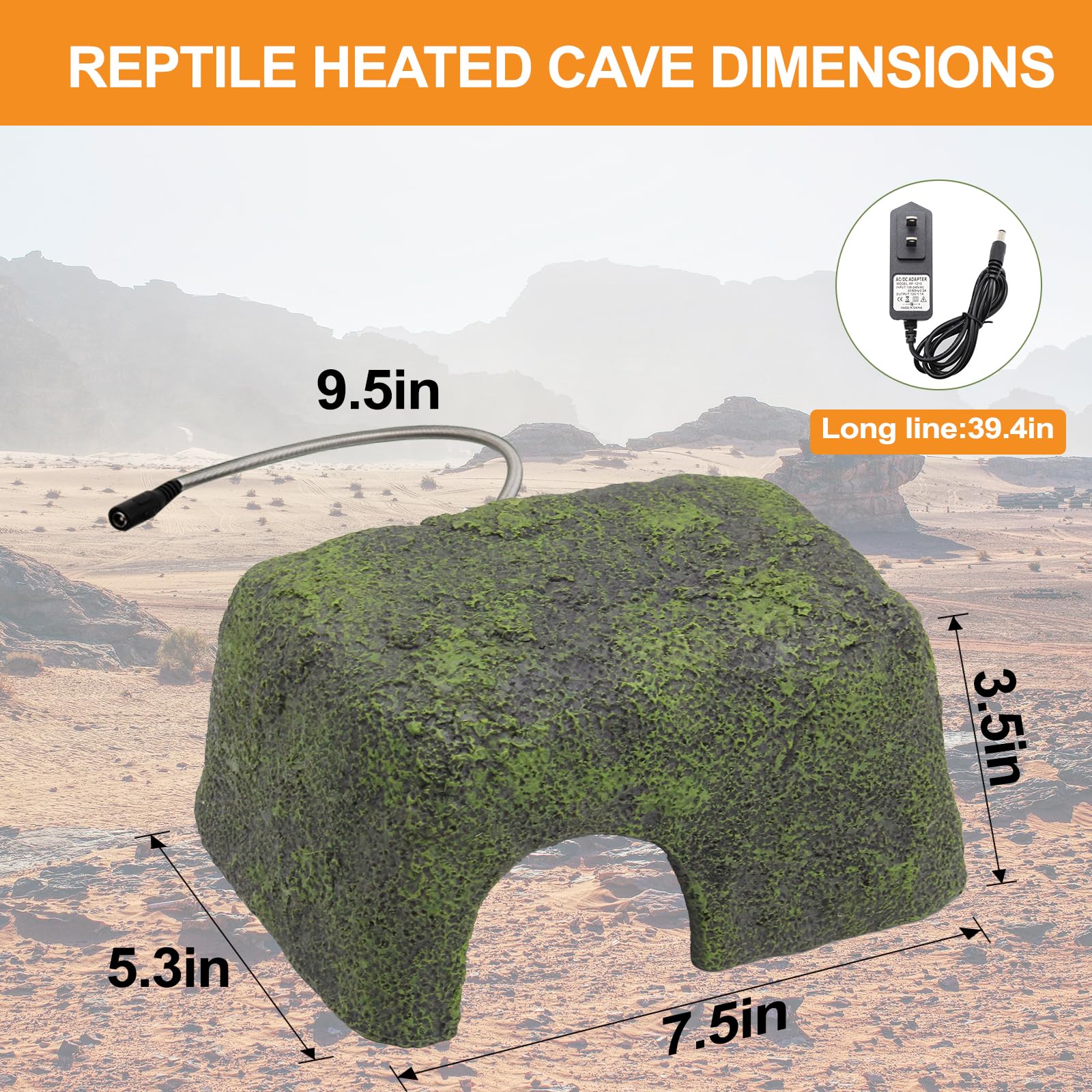 Gecko Hide Heated Reptile Hide Cave - Adjust Temperature Resin Rock ...