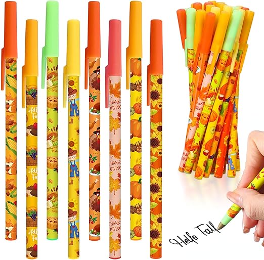 Amazon.com : Harloon 48 Pcs Fall Pens Bulk Fall Thanksgiving Ballpoint ...