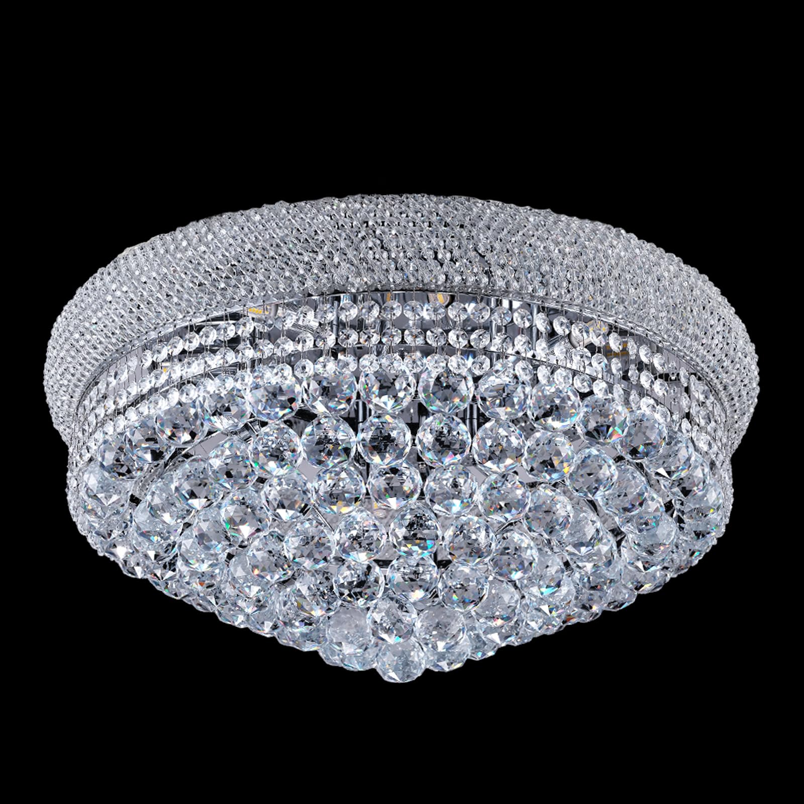 VARTTYAL Chrome 11 Light Crystal Ceiling Light Flush Mount Crystal ...