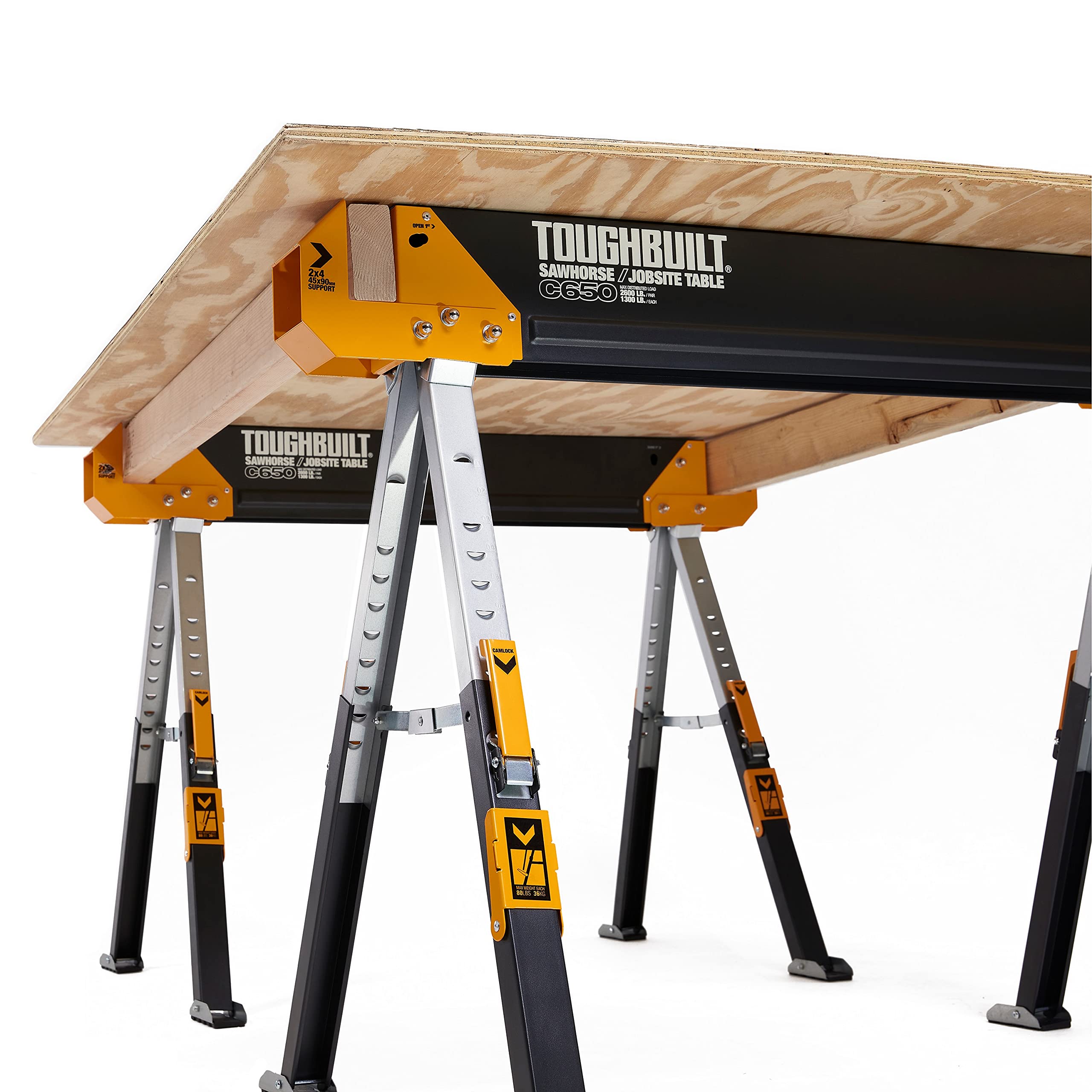 ToughBuilt - Folding Sawhorse/Jobsite Table - Sturdy, Durable ...