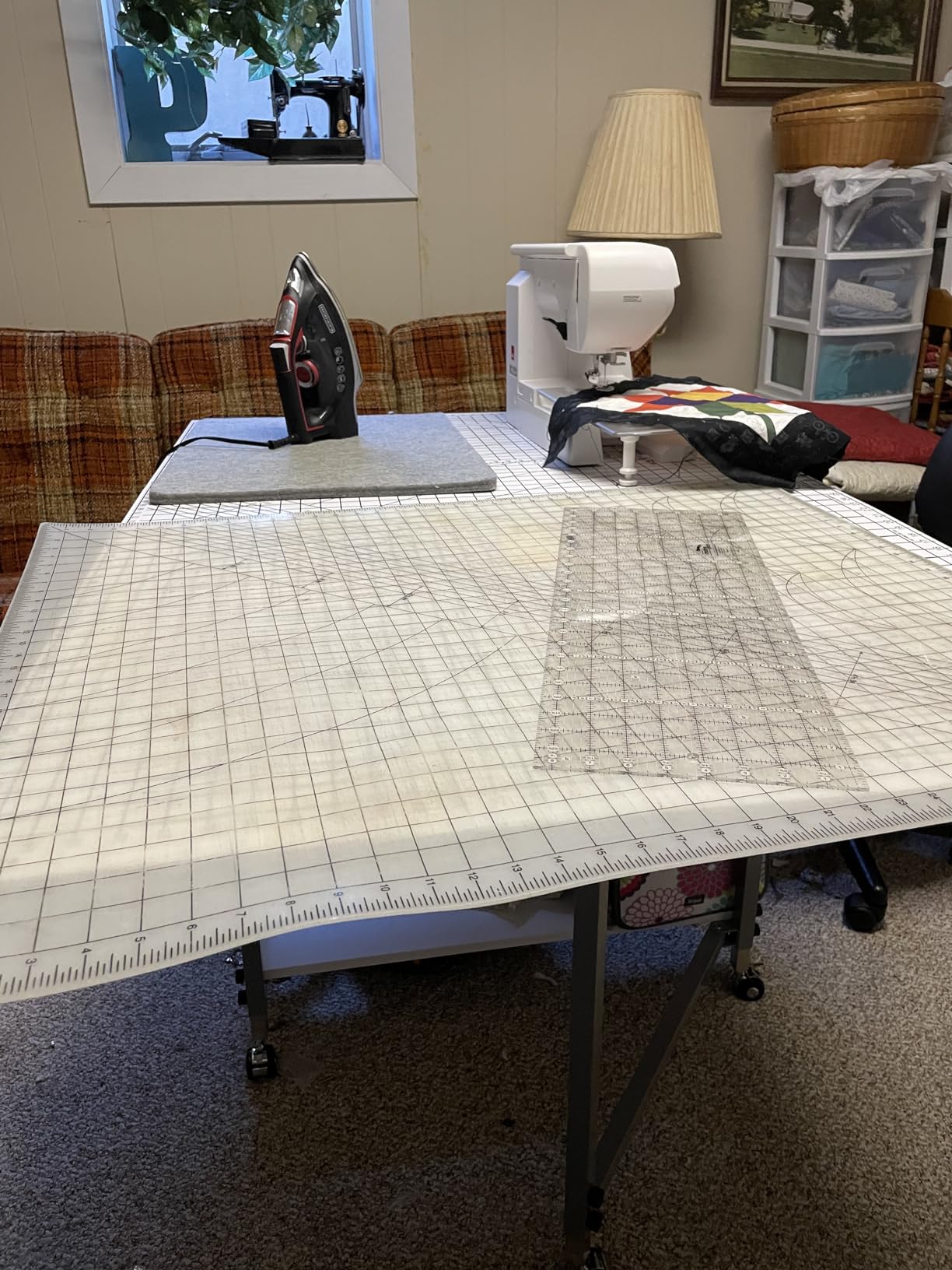 $36/mo - Finance Sew Ready Foldable Hobby and Cutting Grid Table - 58. ...