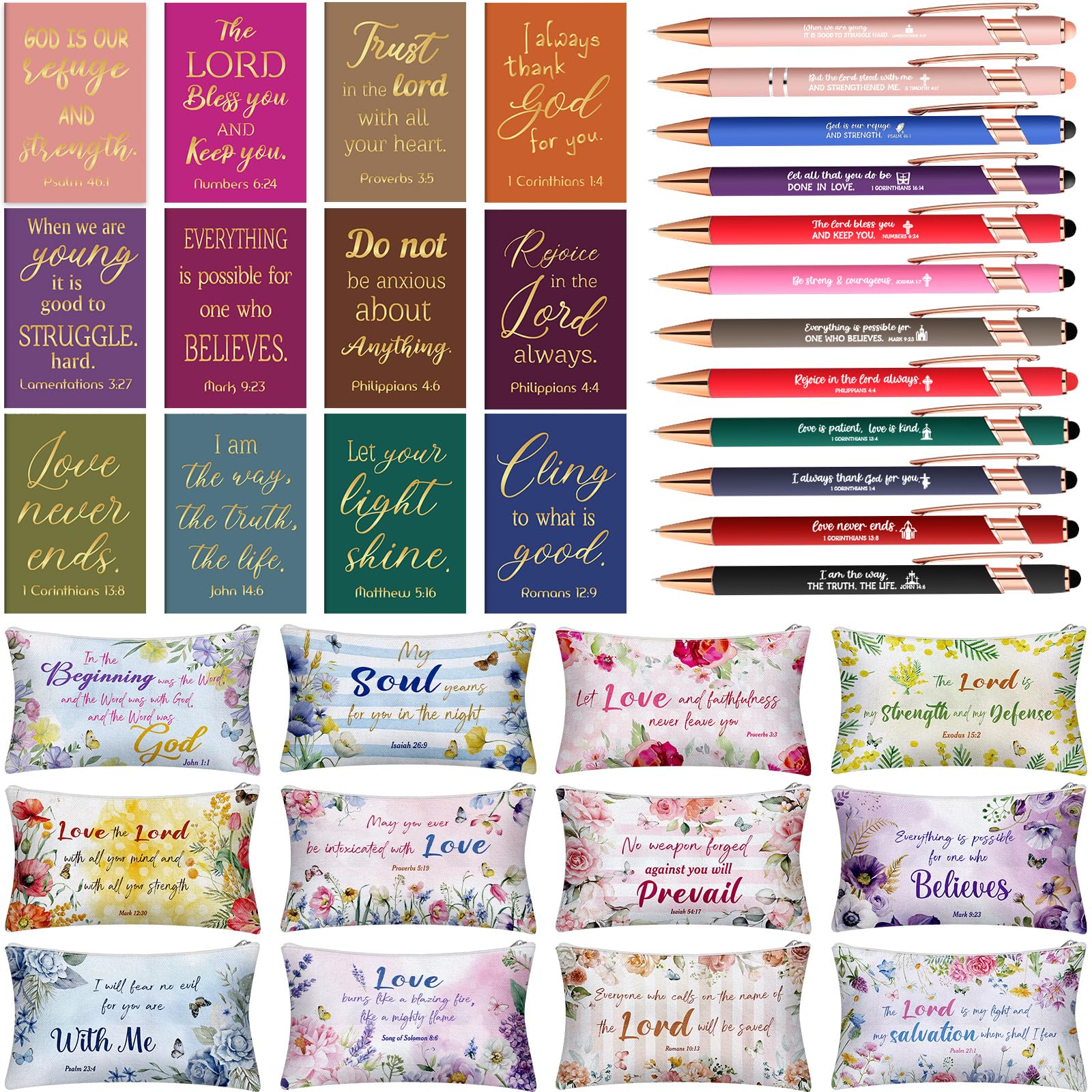 Amazon.com : Talltalk 36 Pcs Christian Gifts Include 12 Pcs Bible Verse ...