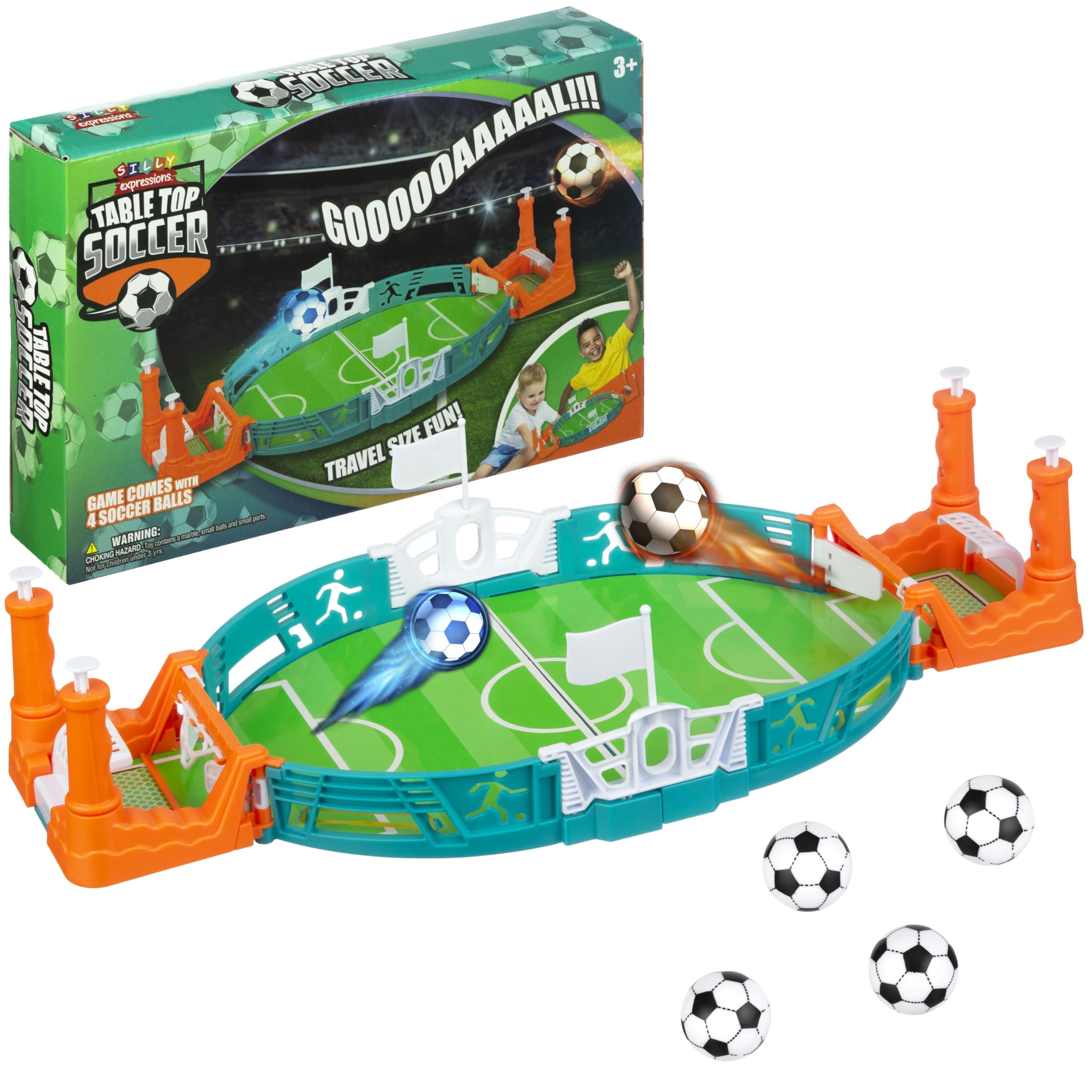 Amazon.com: Expressions Tabletop Soccer Game - Portable Soccer Fun w/ 4 ...