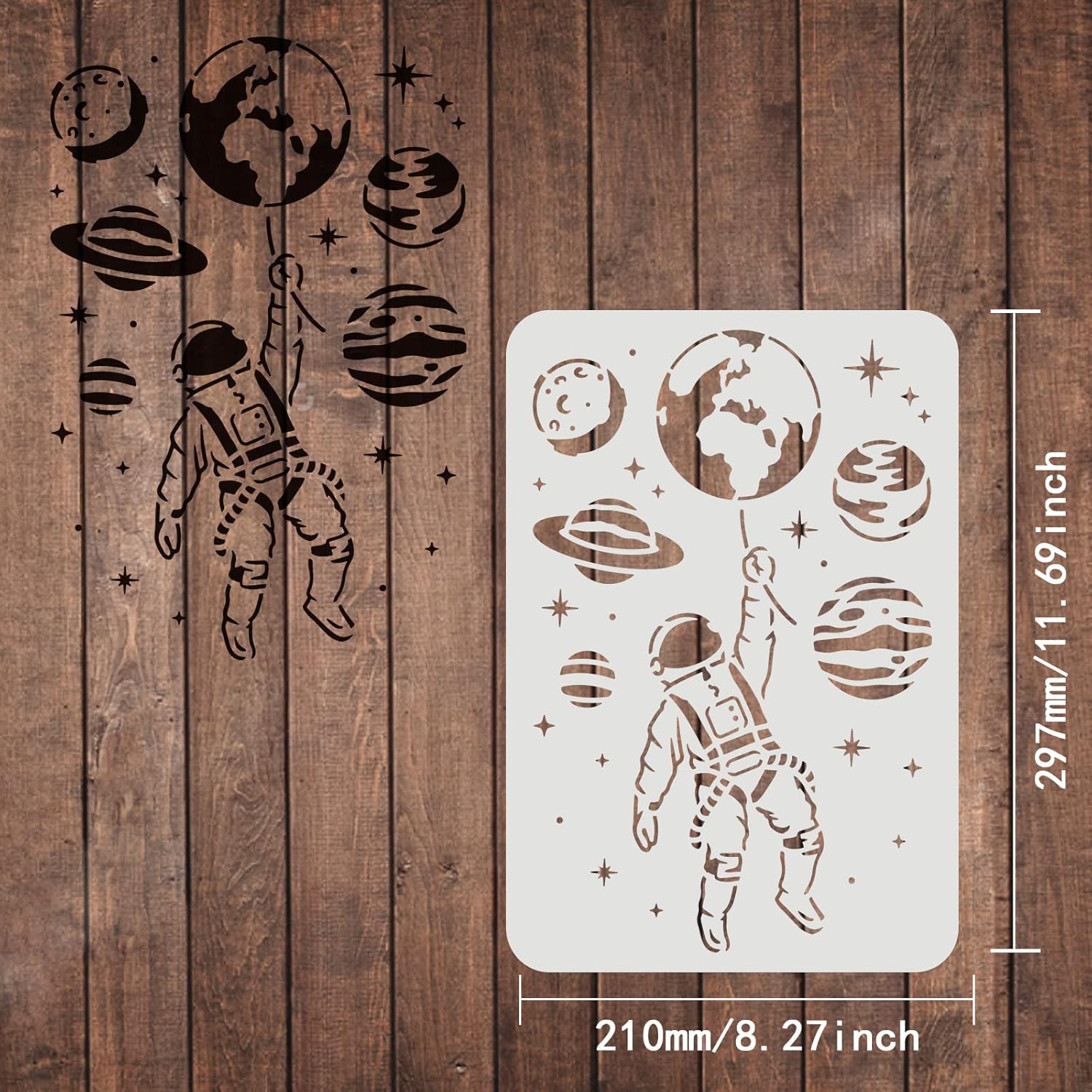 FINGERINSPIRE Astronaut Stencils 29.7x21cm Plastic Outer Space Theme ...