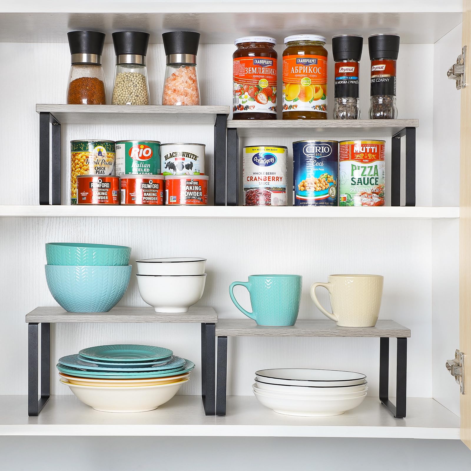 Snapklik.com : Kitchen Cabinet And Counter Shelf Organizer, Shelf Riser ...