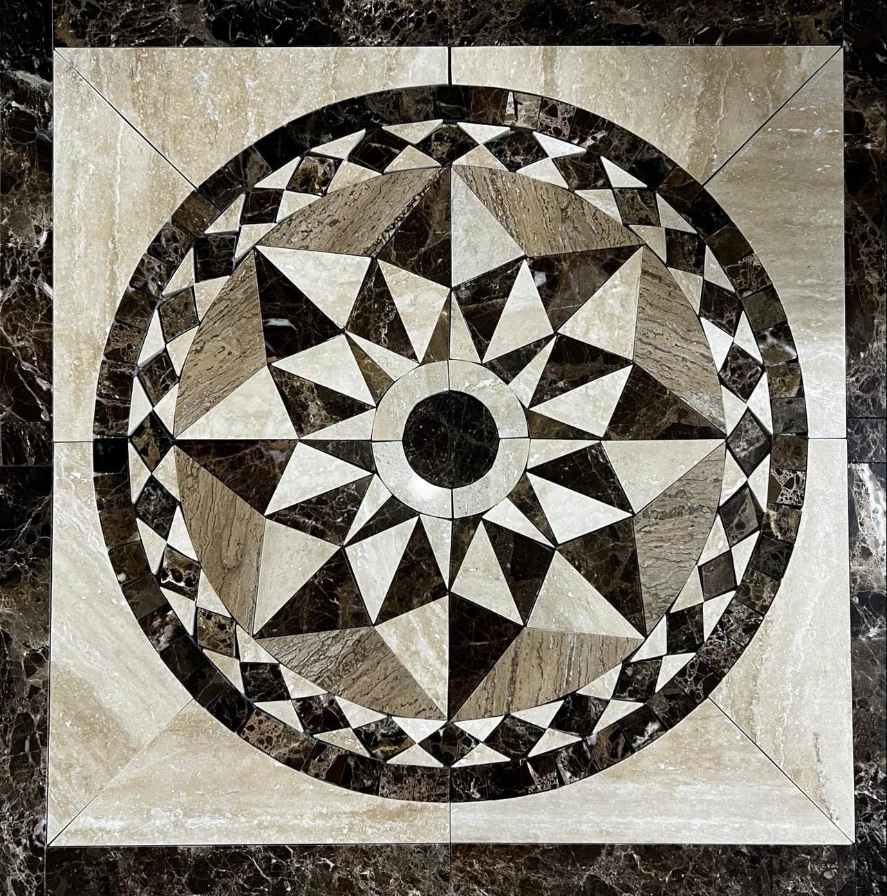 Floor Marble Medallion Tile 24''x 24'' - Amazon.com