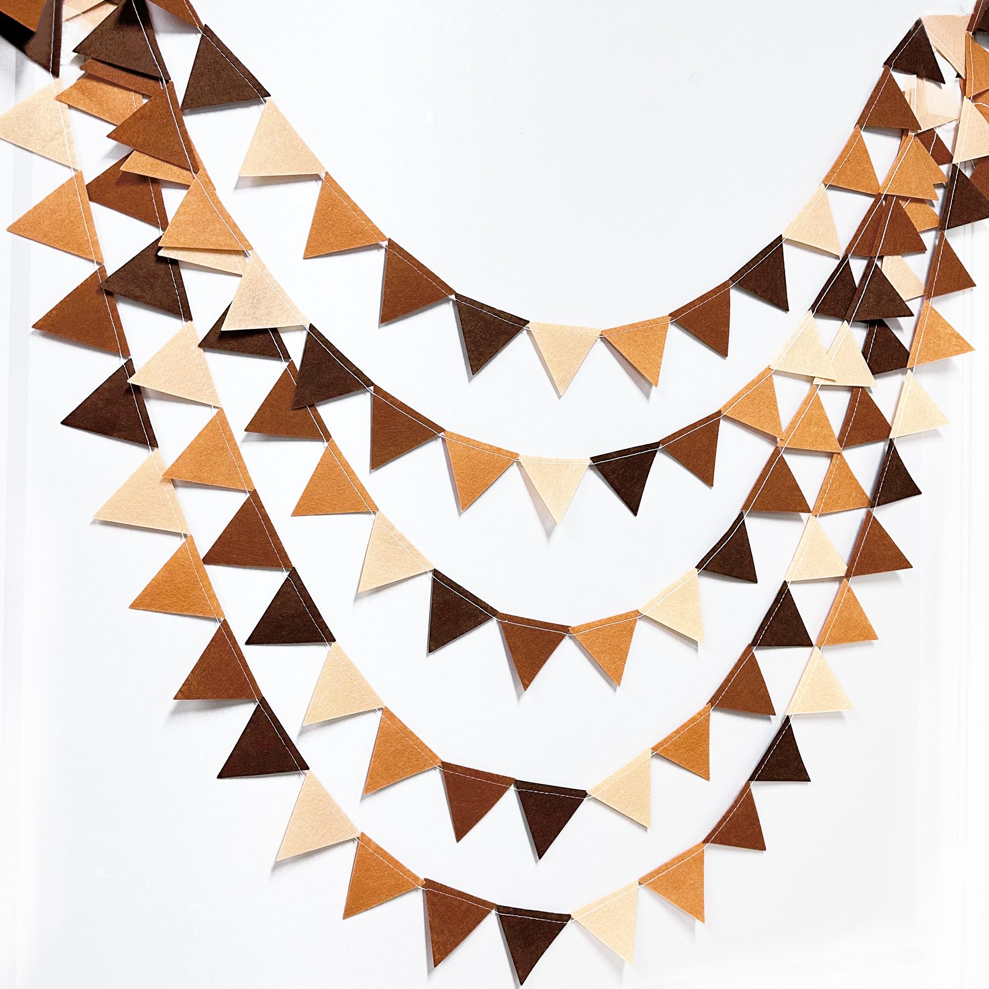 Amazon.com: Brown Party Decorations Ombre Brown Felt Hanging Triangle ...