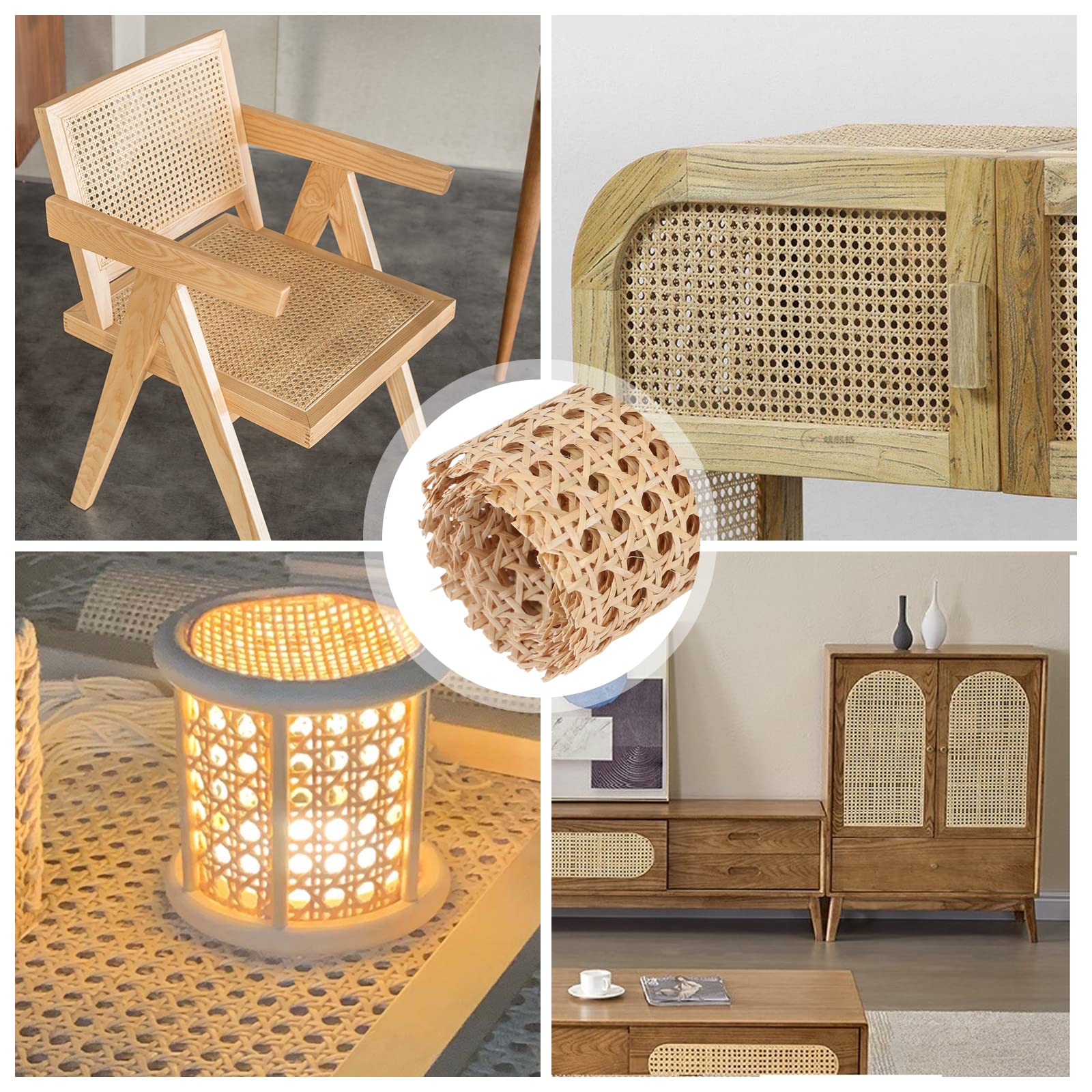 Plastic Rattan Cane Roll, 61 * 100CM Rattan Webbing Sheet Cane Mesh ...