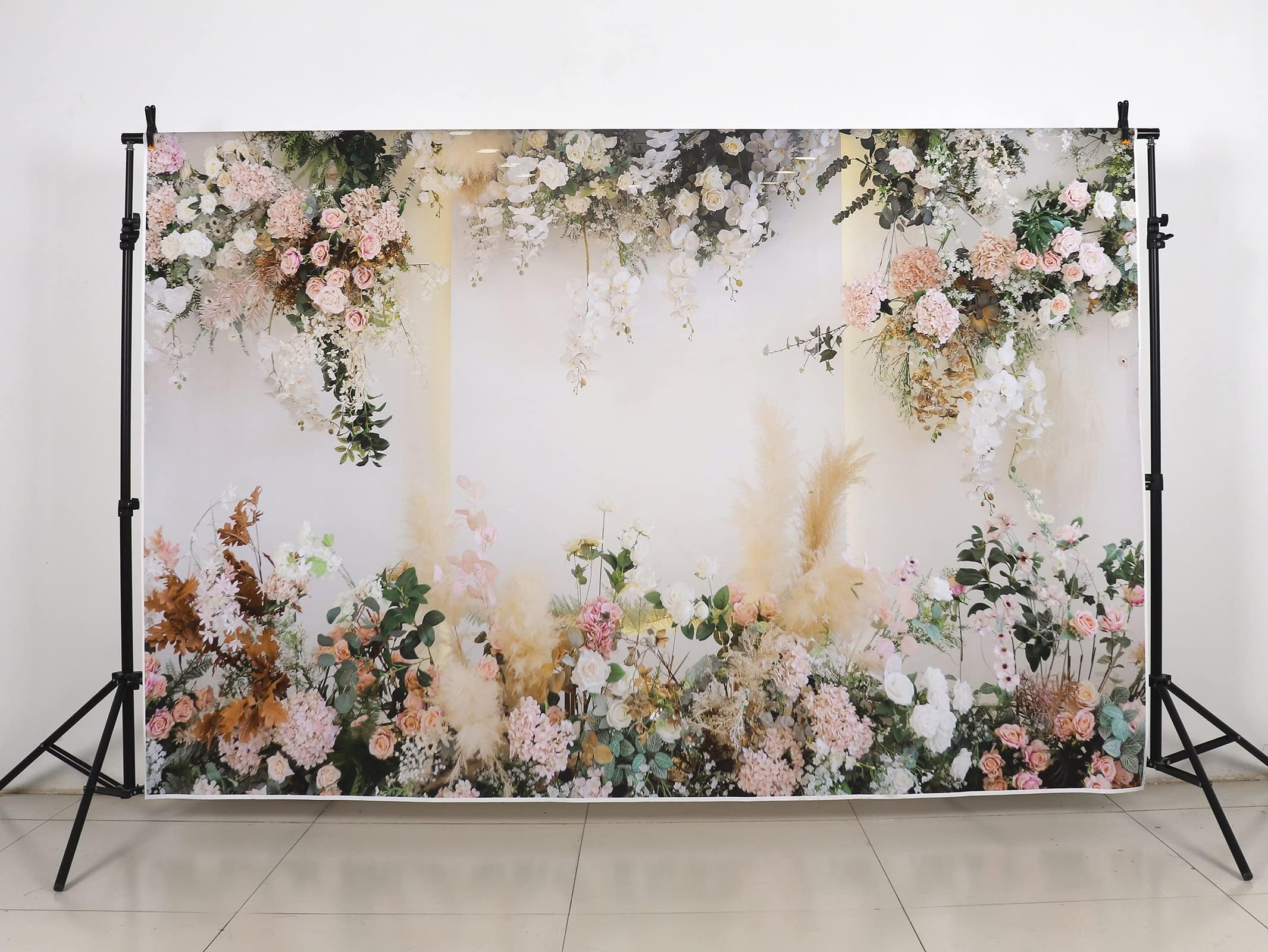 Flower Backdrop 8x6ft White Rose Floral Backdrop - Wedding Bridal ...