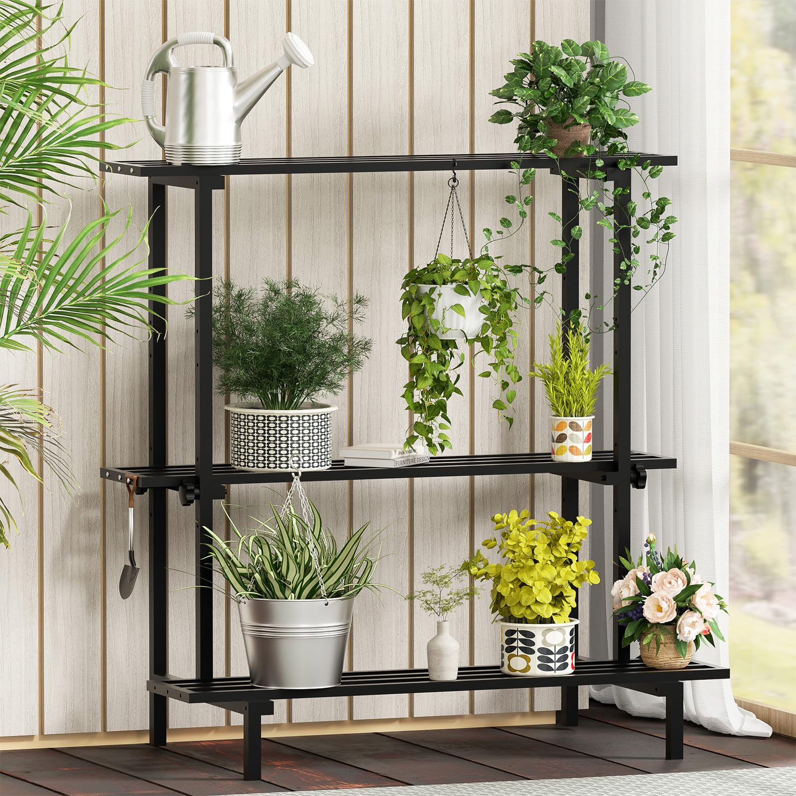 PAKASEPT 3 Tier Plant Stand - Heavy Duty Plant Holder, Metal Sturdy ...