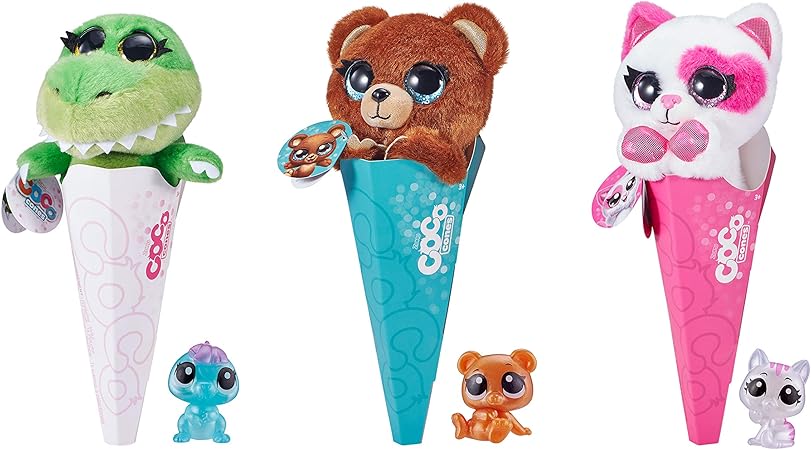 Amazon.com: Coco Surprise Coco Cones (3 Pack) by ZURU Animal Plush Toys ...