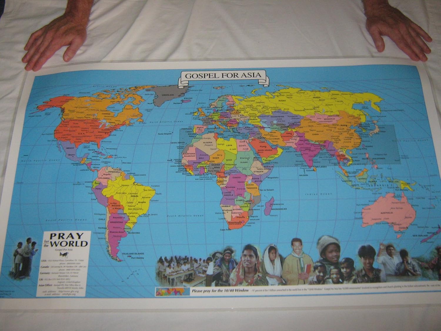 Pray for the World - map of the world - laminated: Gospel For Asia ...