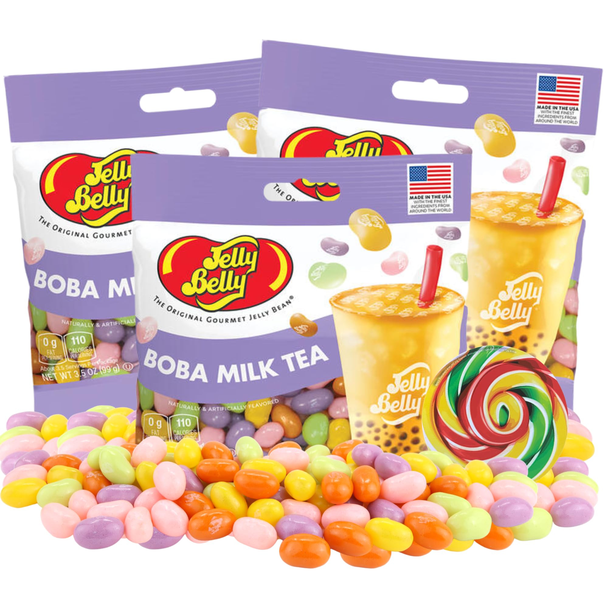 Amazon.com : Needzo Boba Milk Tea Inspired Jelly Beans, Assorted ...