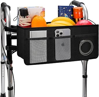 Amazon.com: Walker Basket Large Capacity Walker Bag Cup Holder with ...