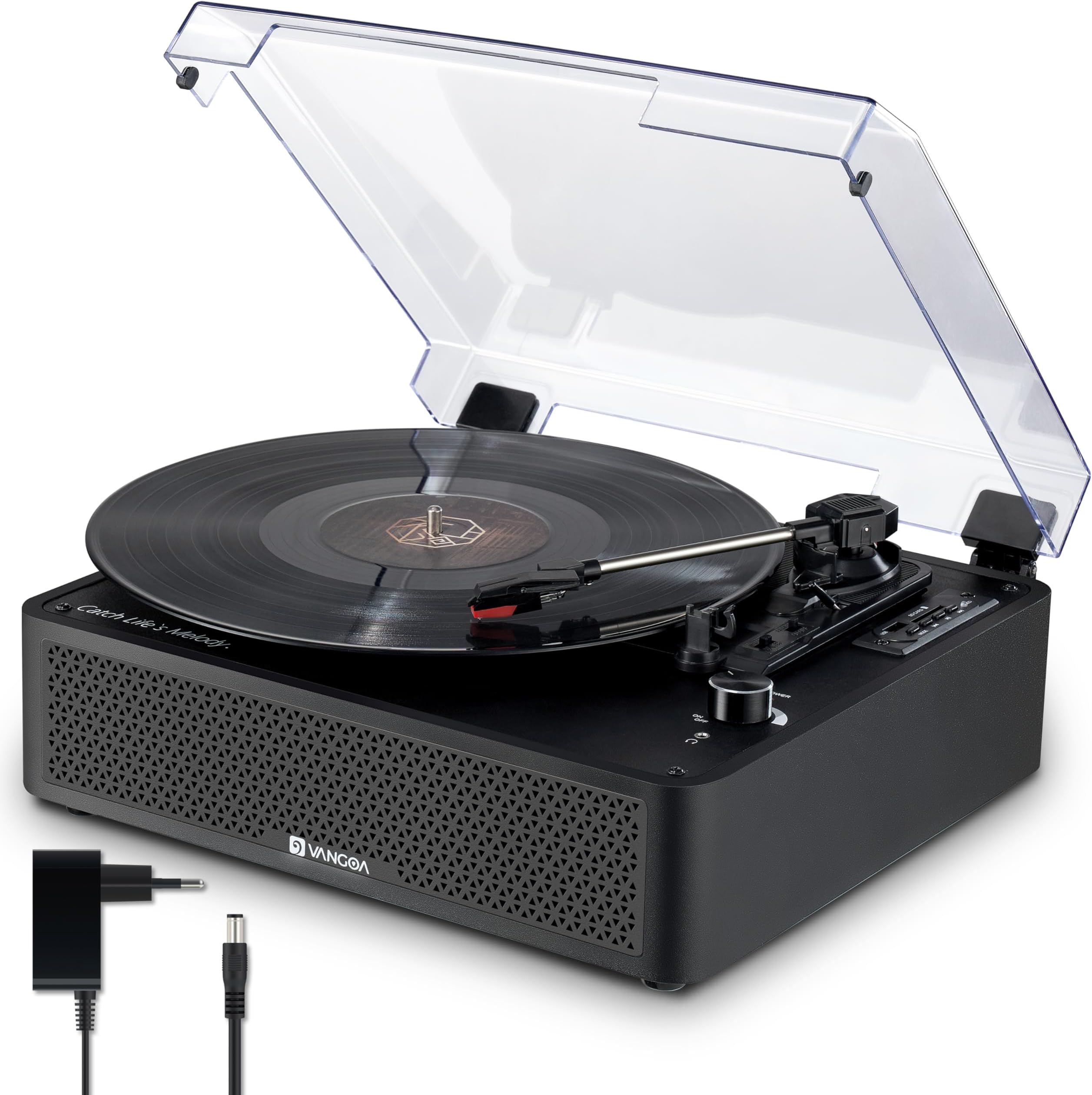 Amazon.com: Vangoa Vinyl Record Player with 2 Built-in Speakers ...