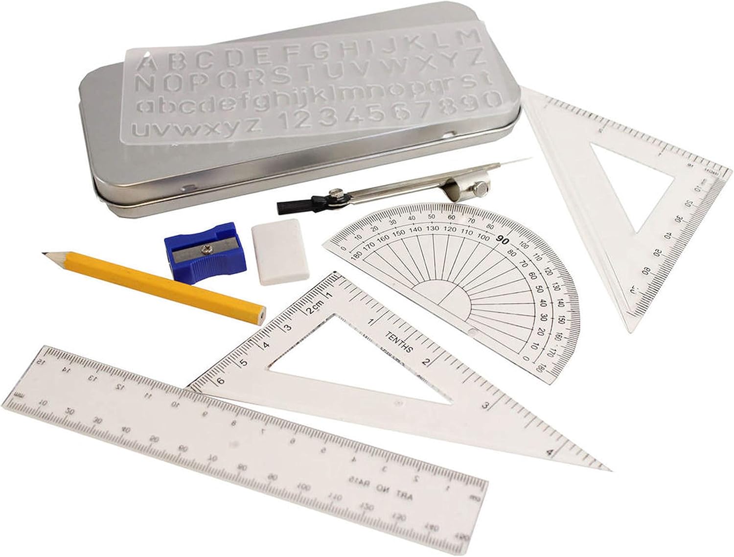 10Pc Back To School Maths Geometry Set - Kids/Childrens Mathematics Kit ...