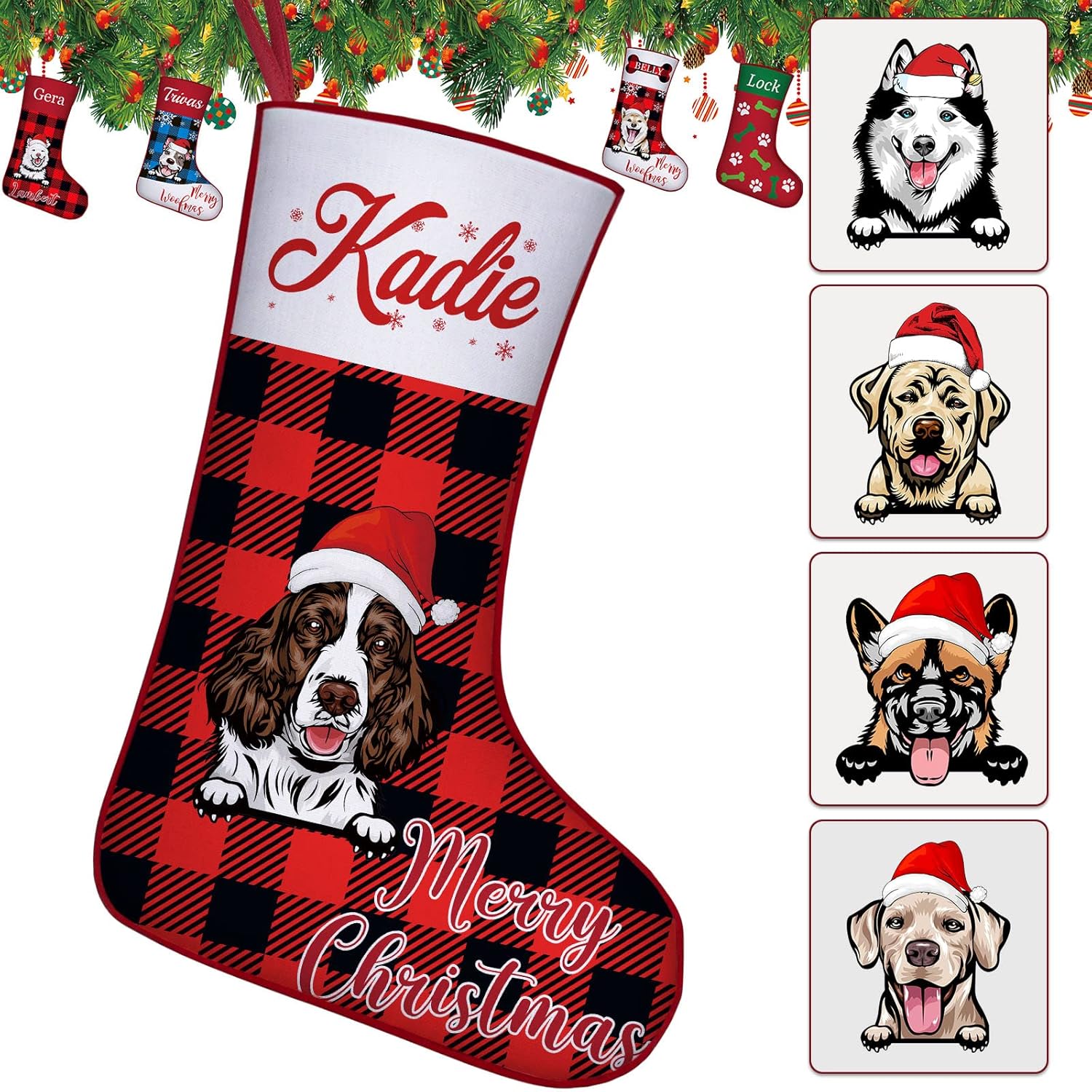 Amazon.com: TTRhome Personalized Dog Christmas Stockings, Custom ...