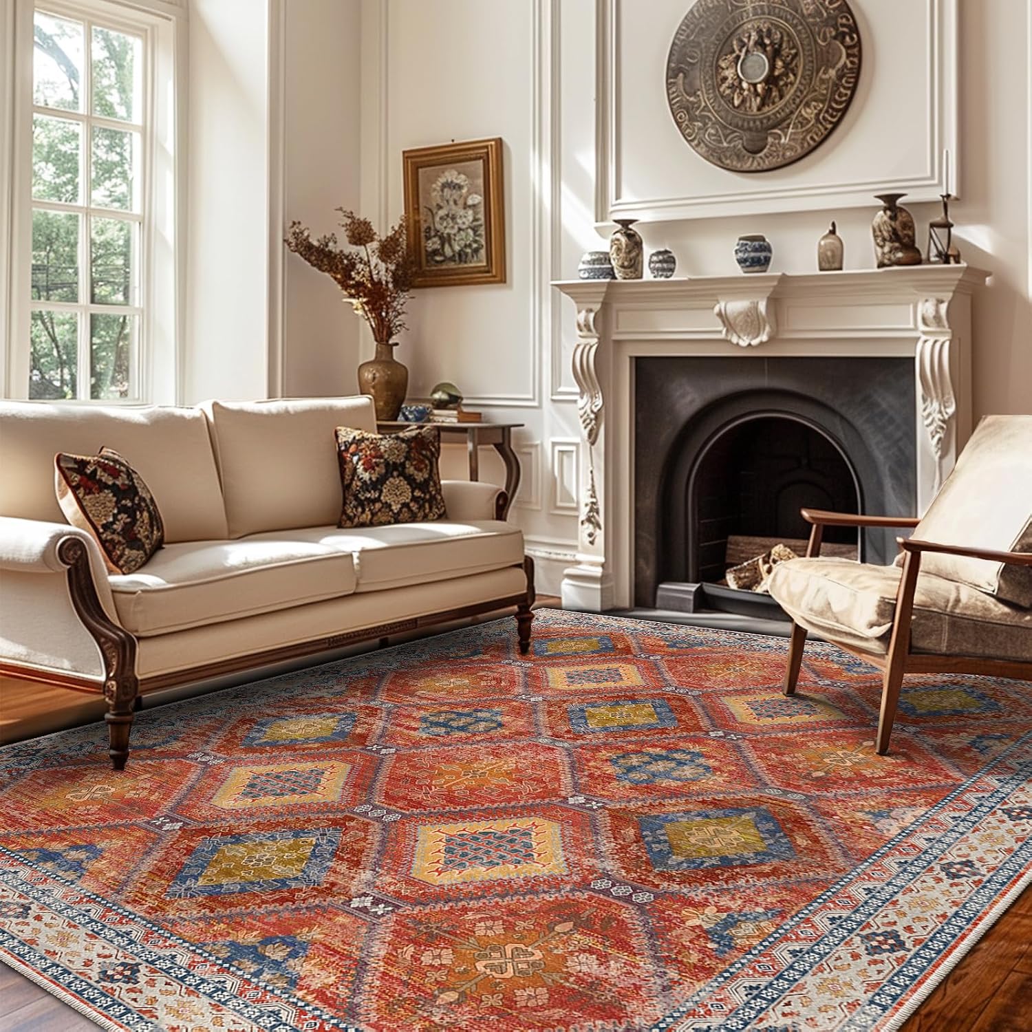 Amazon.com: CAPALOCA Area Rug 4x6 Area Rugs Print Machine Washable Area ...