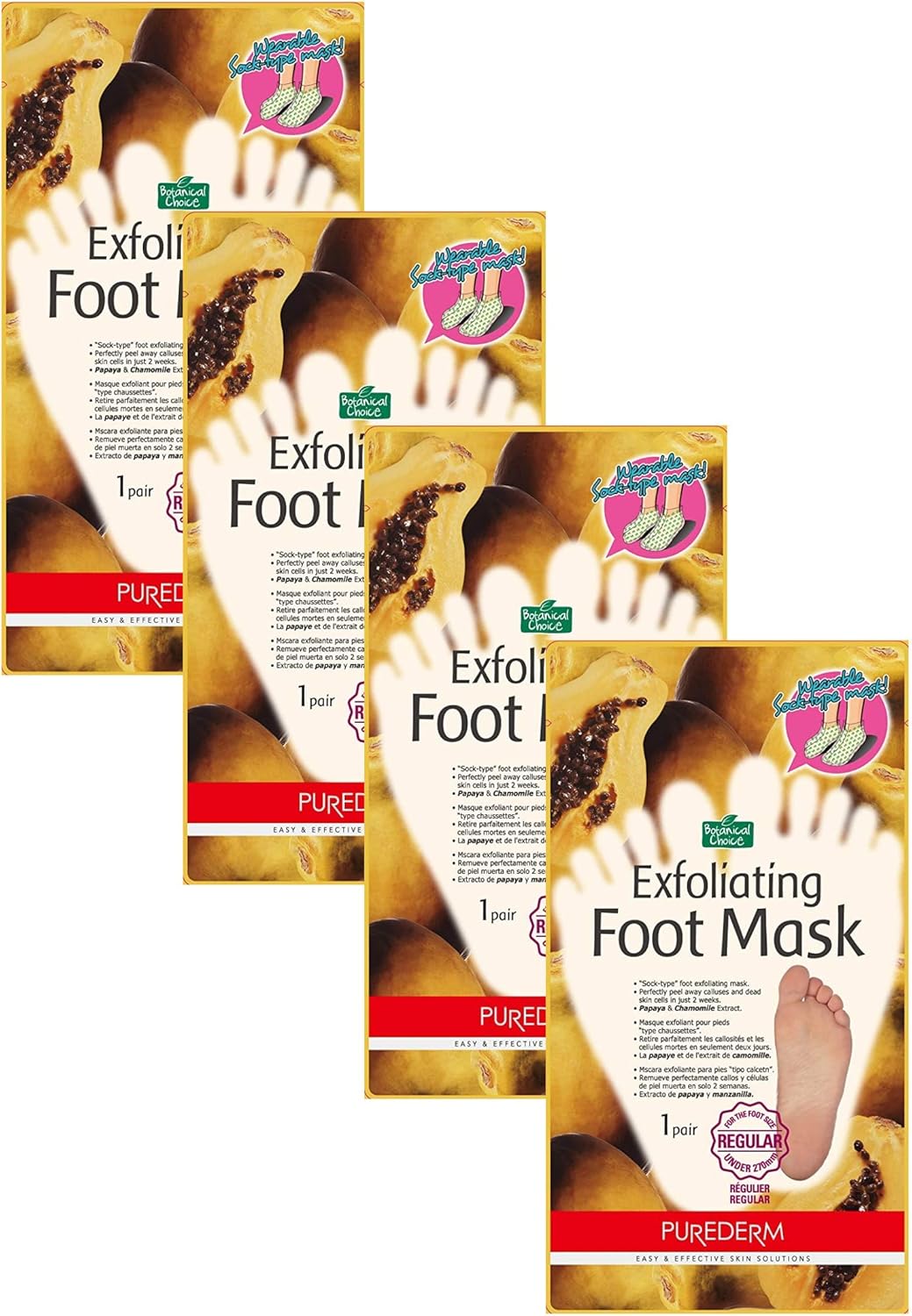 Purederm Exfoliating Foot Mask - Pack of 4 : Amazon.ae: Beauty