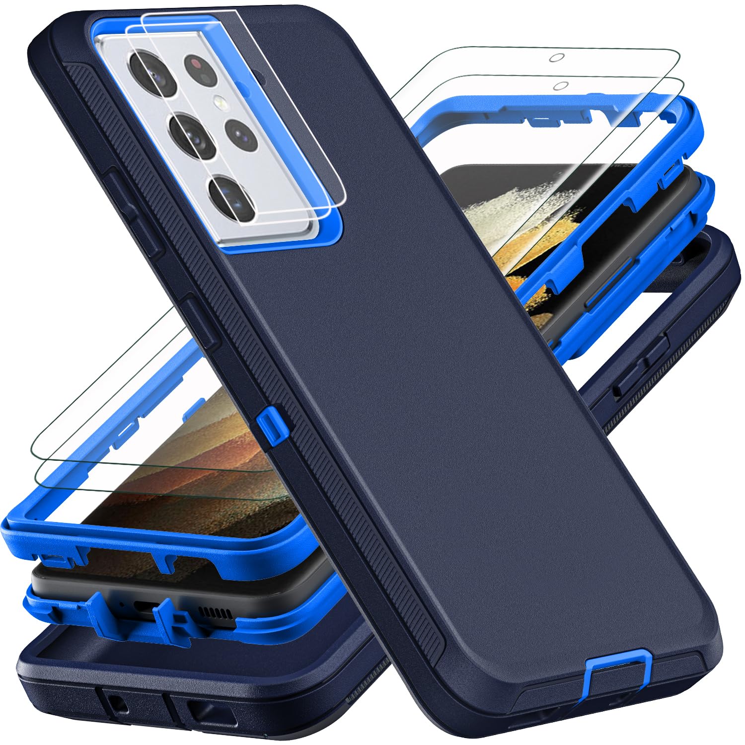 Amazon.com: YKHJKLEC for Samsung Galaxy S21 Ultra Case, with 2Pcs [Self Healing Flexible TPU ...
