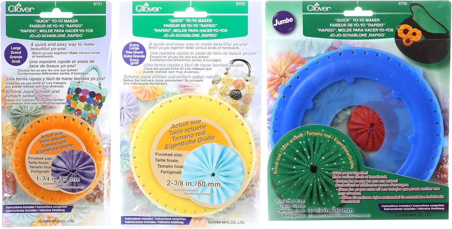 Amazon.com: Clover Bundle of Three (3) Quick Yo-Yo Makers: Large, Extra ...