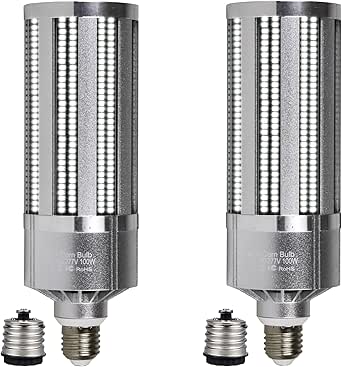 LED Corn Light 100 Watt 12000 Lumen (700 Watt Eqv.) E26/E27 Bulb E39/E40 Adapter, LED Light ...