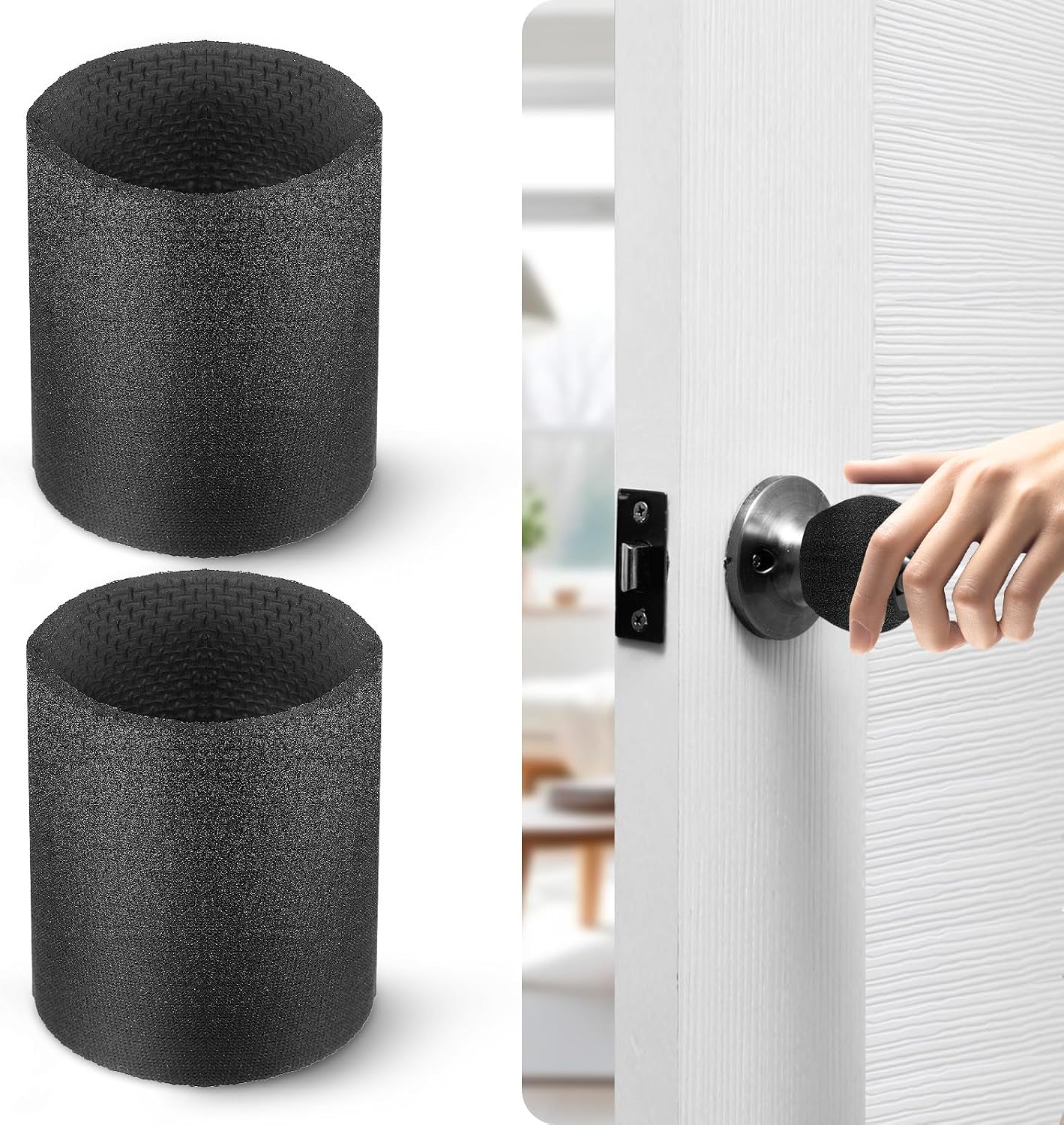 Amazon.com: Teaaha 2PCS Silicone Door Knob Cover Soft Round Door Handle ...