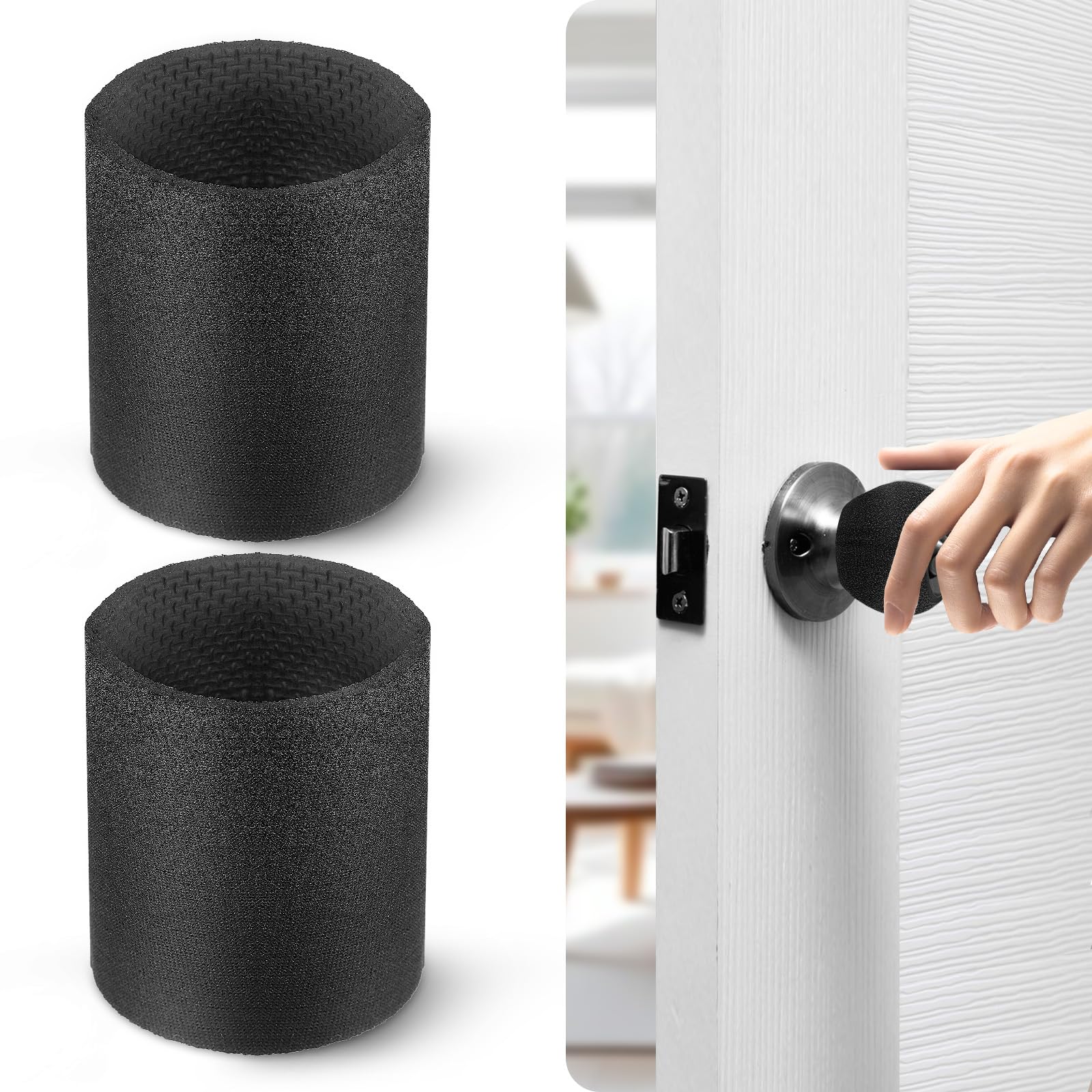 Teaaha 2PCS Silicone Door Knob Cover Soft Round Door Handle Cover Anti ...