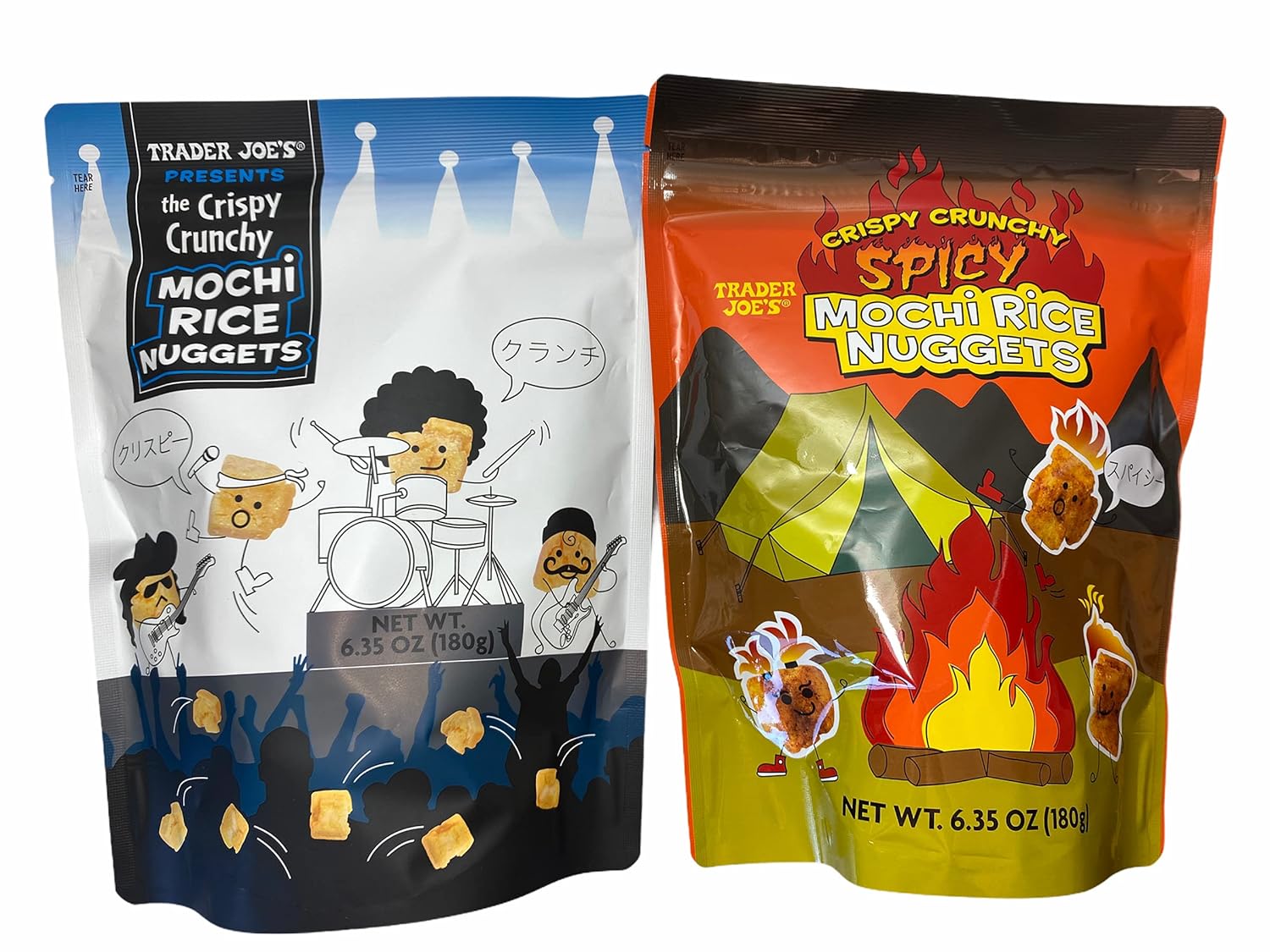 Amazon.com: Trader Joe's Crispy Crunchy & Crispy Crunchy Spicy Mochi ...