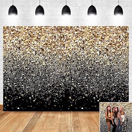 Amazon.com : WOLADA 7x5FT Gold Backdrop Glitter Backdrop Gold Spots ...