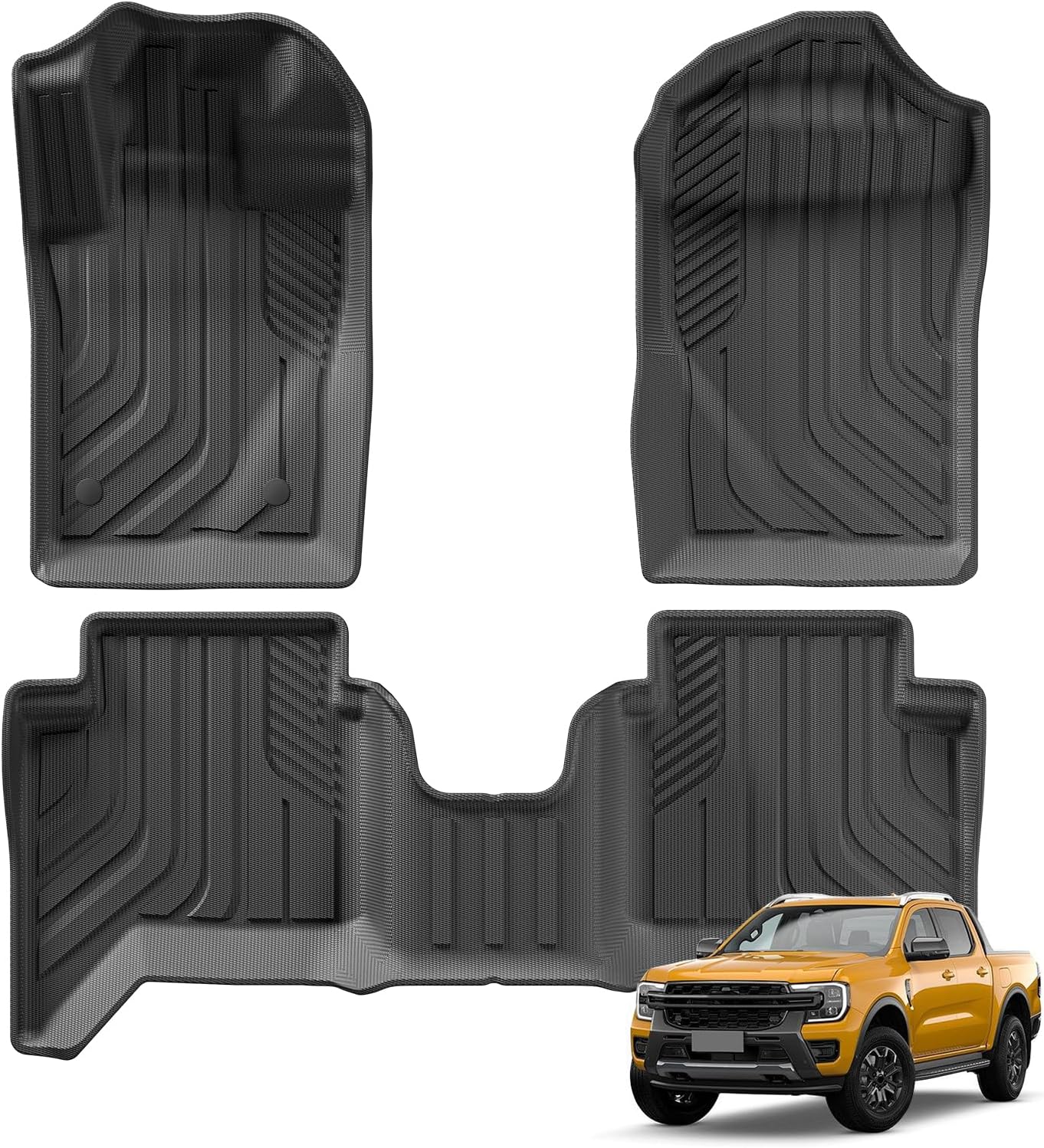 Amazon.com: SMABEE Floor Mats for Ford Ranger 2024 2025 All Models, TPE ...
