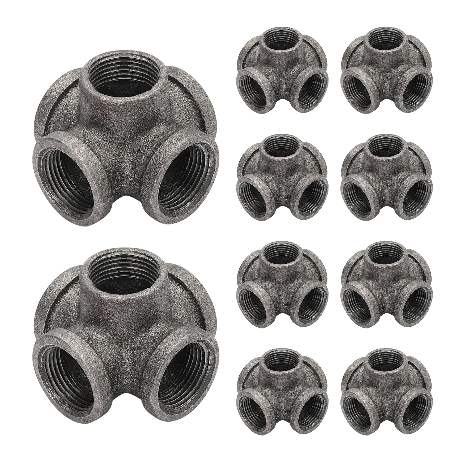 Snapklik.com : Pipe Fittings 3/4" Metal Pipe, 4 Pack 5-Way Side Outlet ...