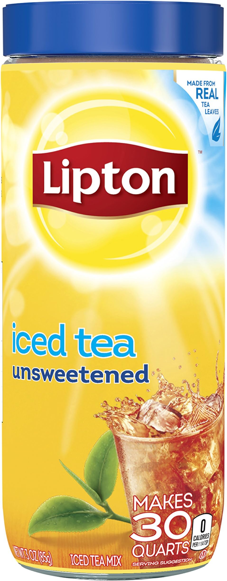 Amazon.com : Lipton Unsweetened Iced Tea, Mix, 30 qt (3 Ounce, Pack of ...