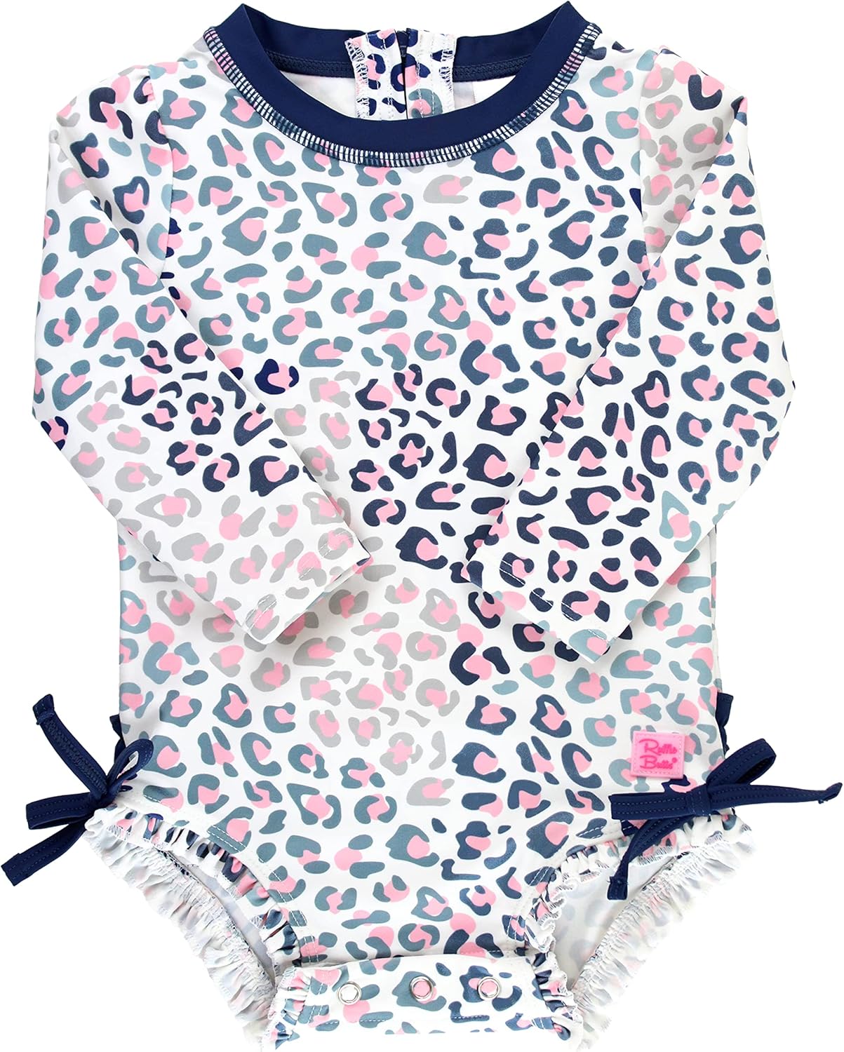 Amazon.com: RuffleButts Cool Leopard Long Sleeve One Piece Rash Guard ...