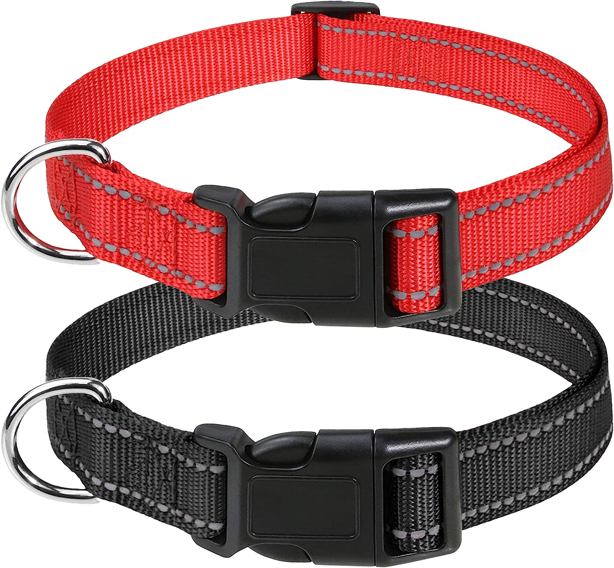 Amazon.com : Petbuy Reflective Nylon Dog Collars 2pcs,with Quick ...