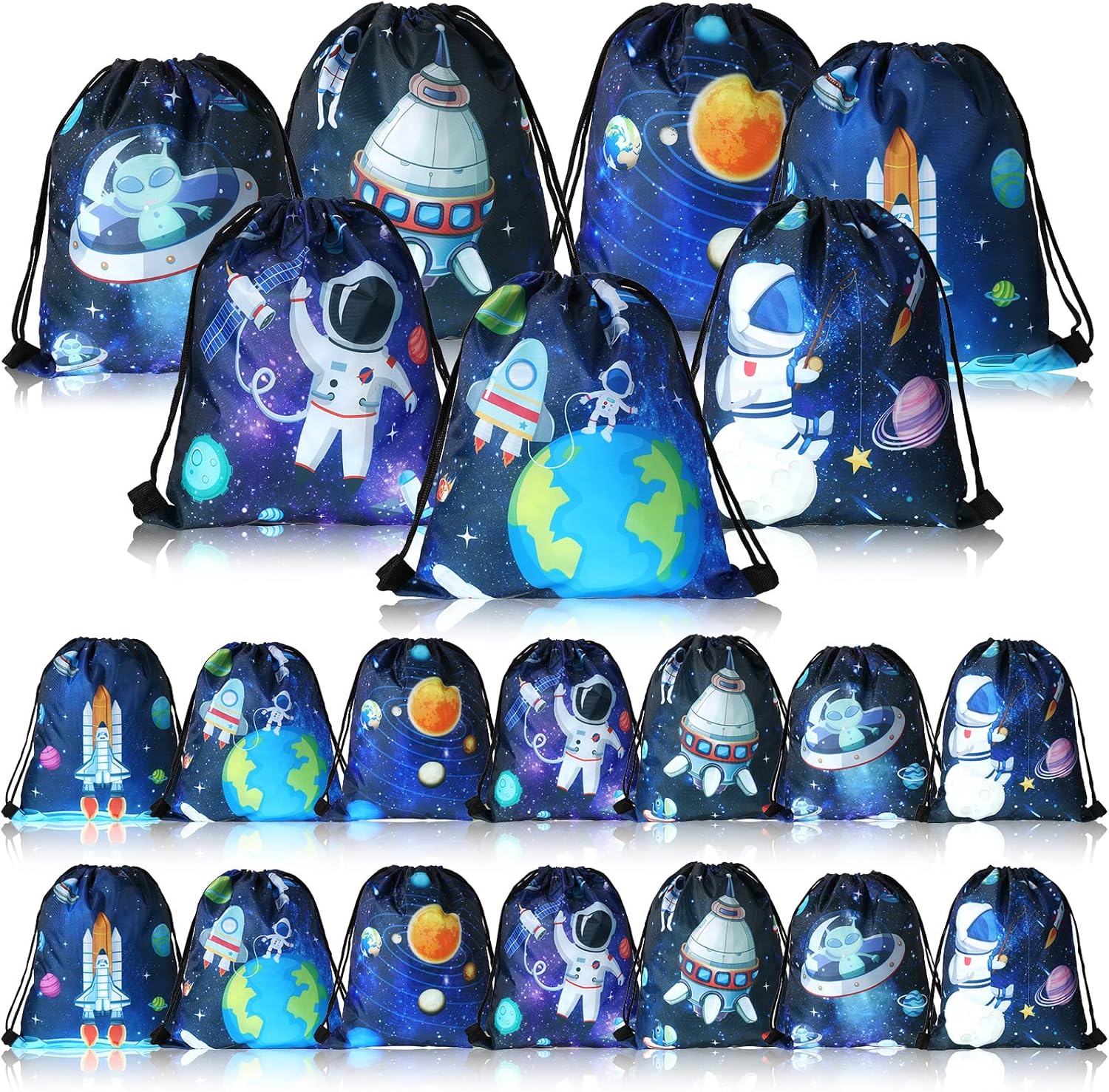Amazon.com: CHENGU 21 Pack Outer Space Party Favors Drawstring Bags ...