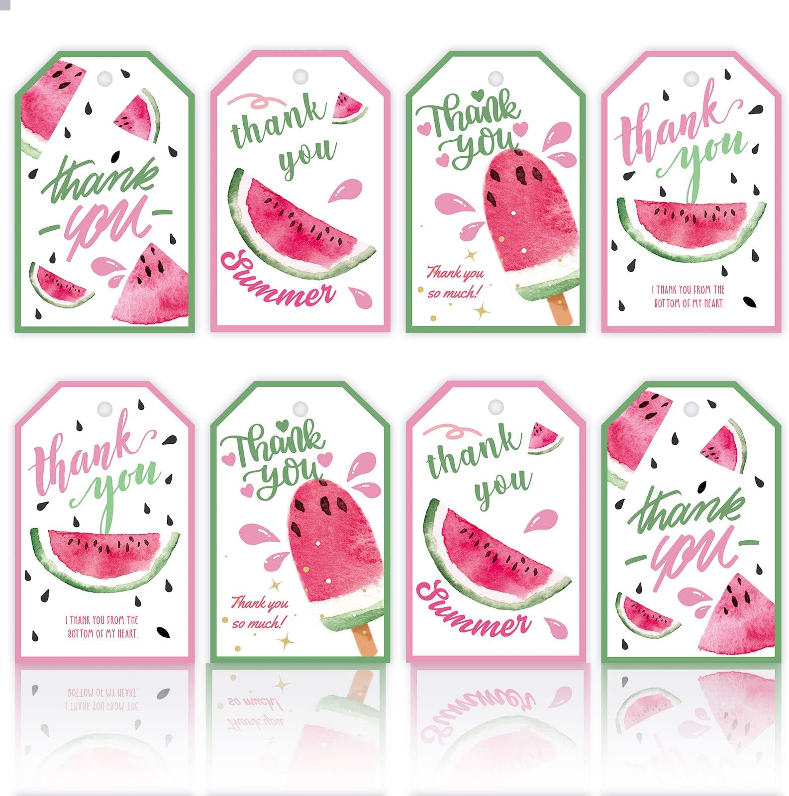 Amazon.com: Whaline 100Pcs Summer Thank You Gift Tags Watermelon ...