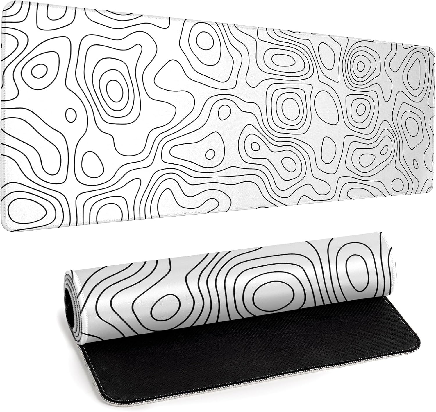 Amazon.com : White Topography Contour Gaming Mouse Pad Large Anime ...
