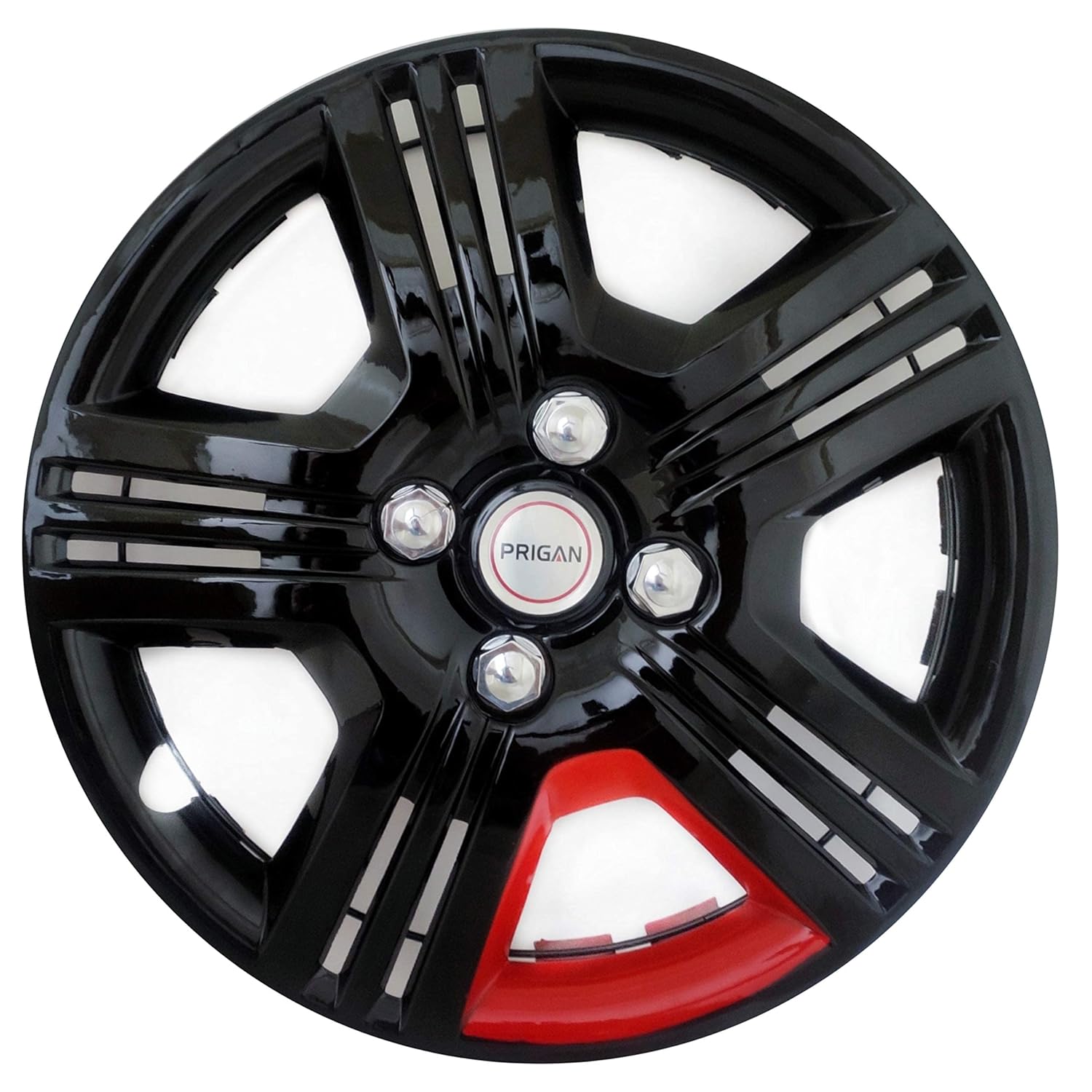 PRIGAN Wheel Cover for All 13 INCH Cars Black RED Wheel Cap (Available ...
