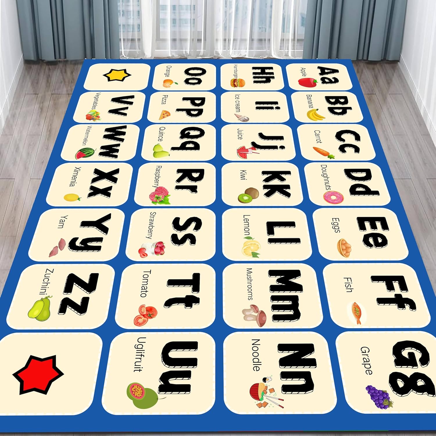 Amazon.com: Kids Education Area Rug, 4x5ft, ABC Alphabet Fruit Play Rug ...