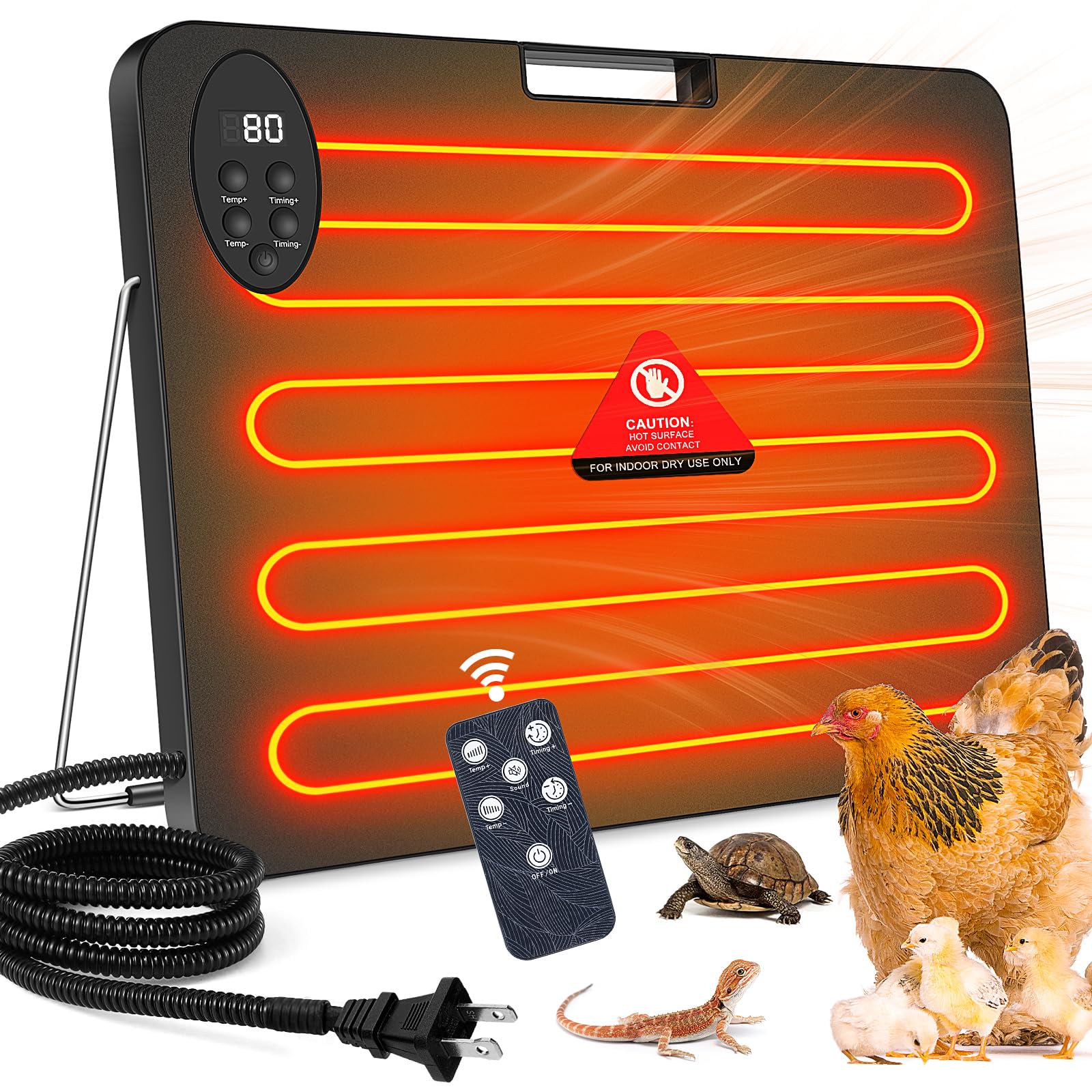 Heater for Chicken Coop, 200 Watts Flat-Panel Radiant Chicken Coop ...