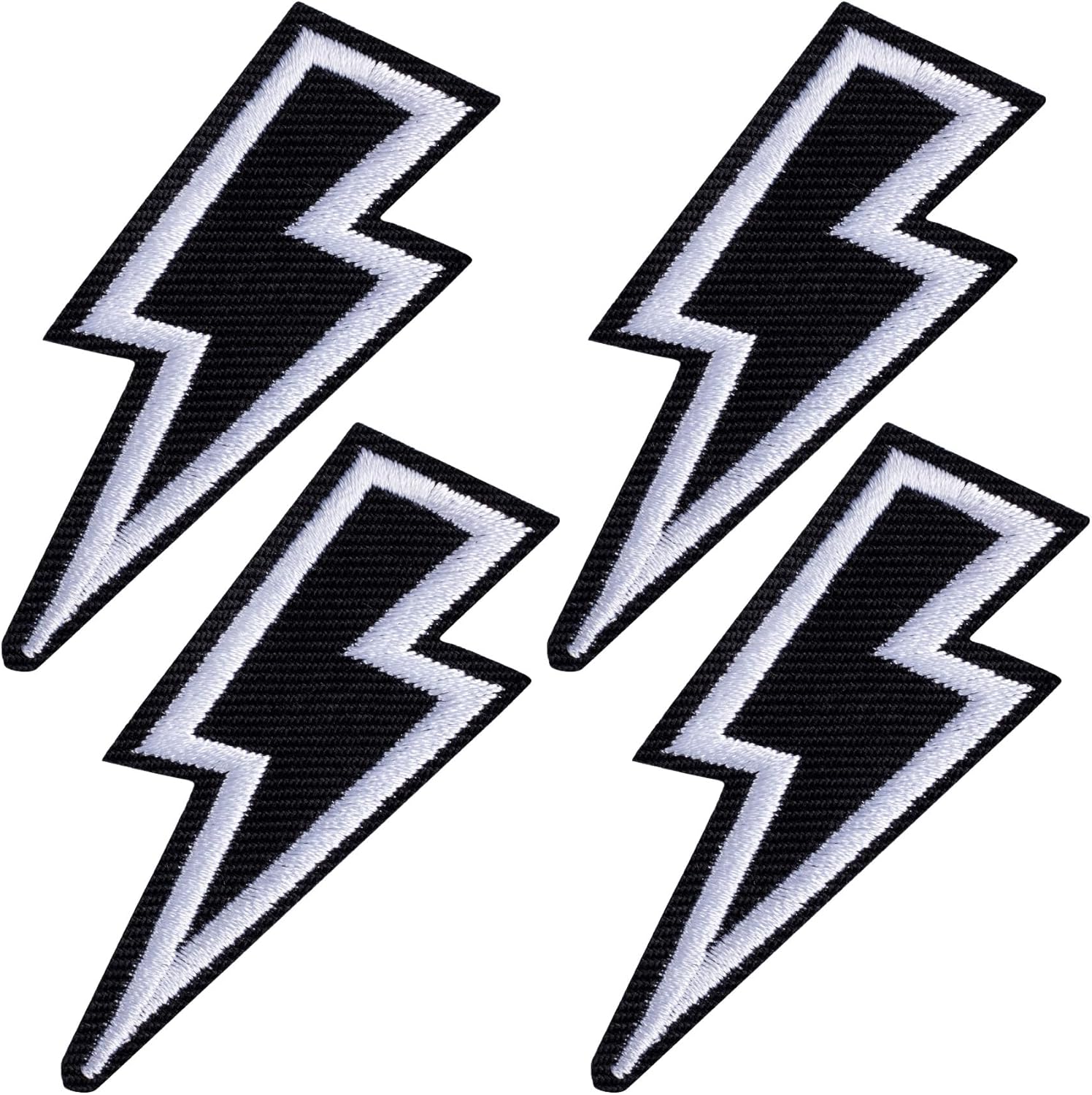Amazon.com: PAGOW 4 Pcs Lightning Bolt Iron on Patch, Sew on ...