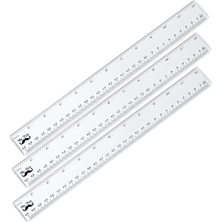 EBOOT 20 Pack Clear Plastic Ruler 12 Inch Straight Ruler Flexible Ruler ...