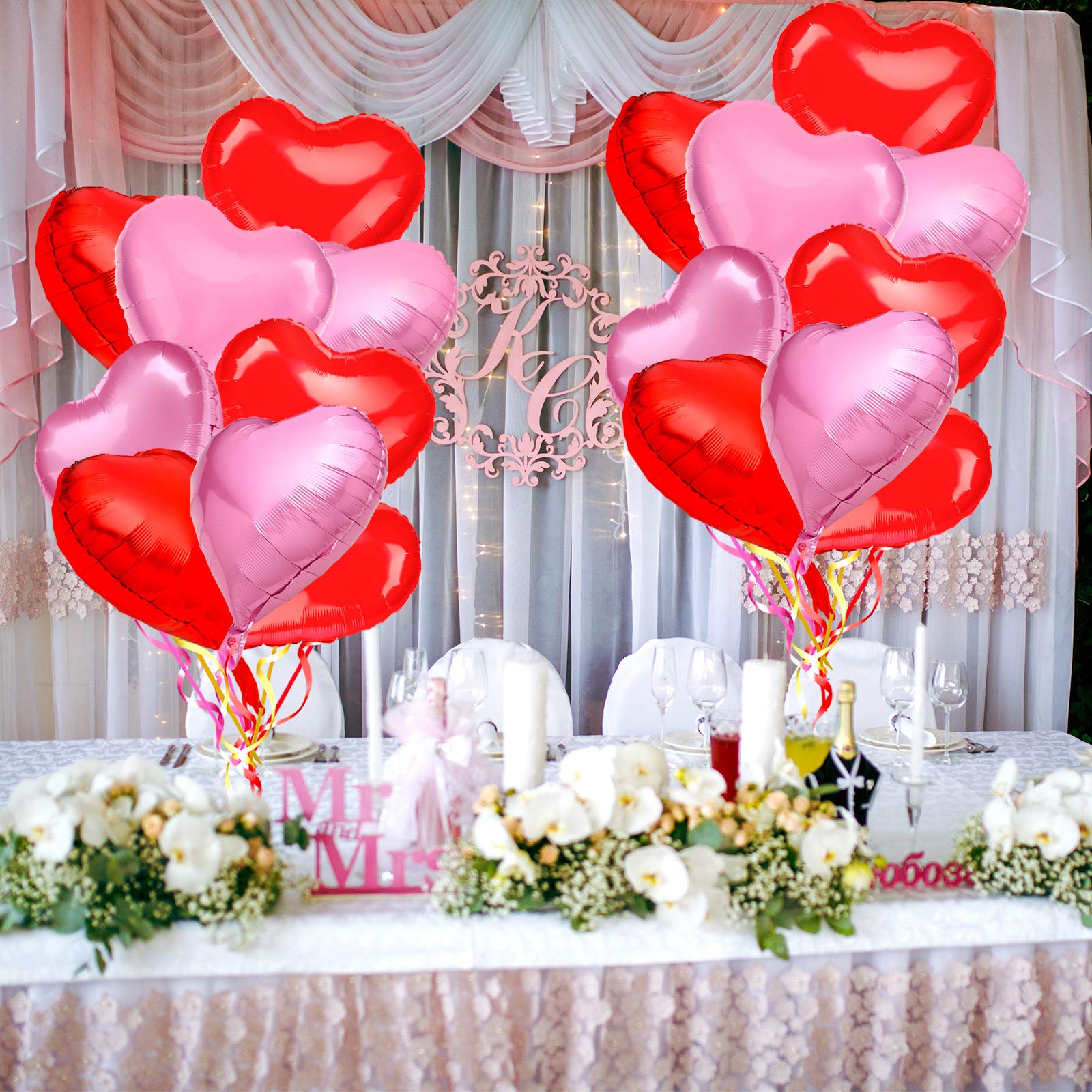 Snapklik.com : 28 Pcs 18 Inch Valentines Day Heart Balloons, Red And ...