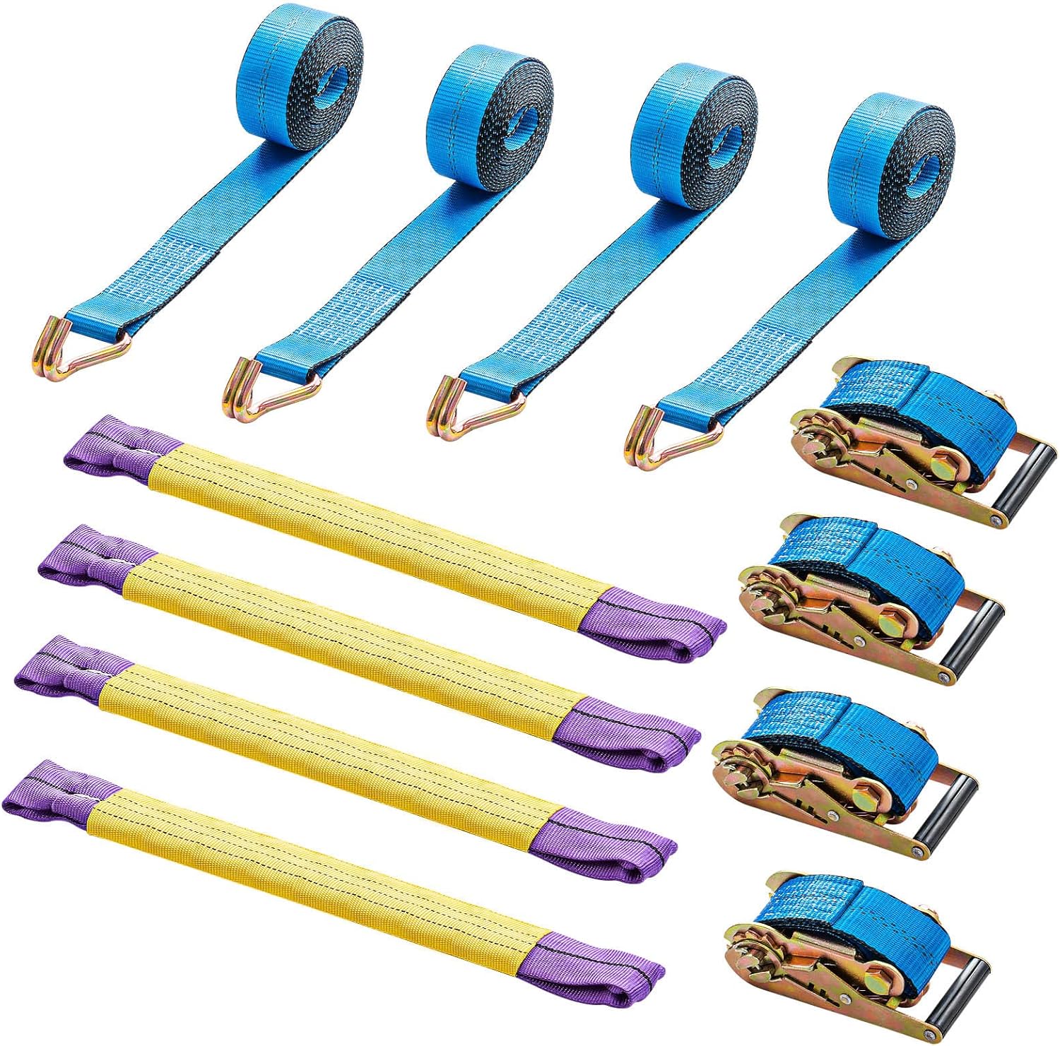 Holdfiturn 12PCS 800 kg 5M Ratchet Straps Heavy Duty 50 mm Ratchet Tie ...