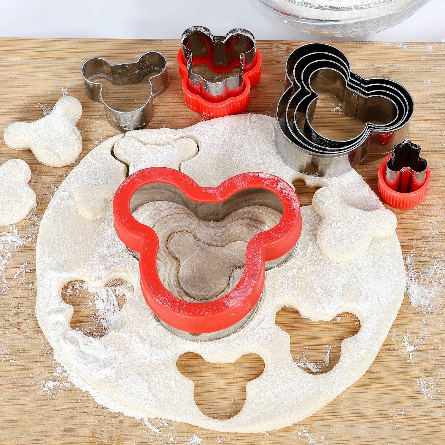 BakingWorld Mickey Mouse Cookie Cutter Set,Mickey Mouse Head Shape ...